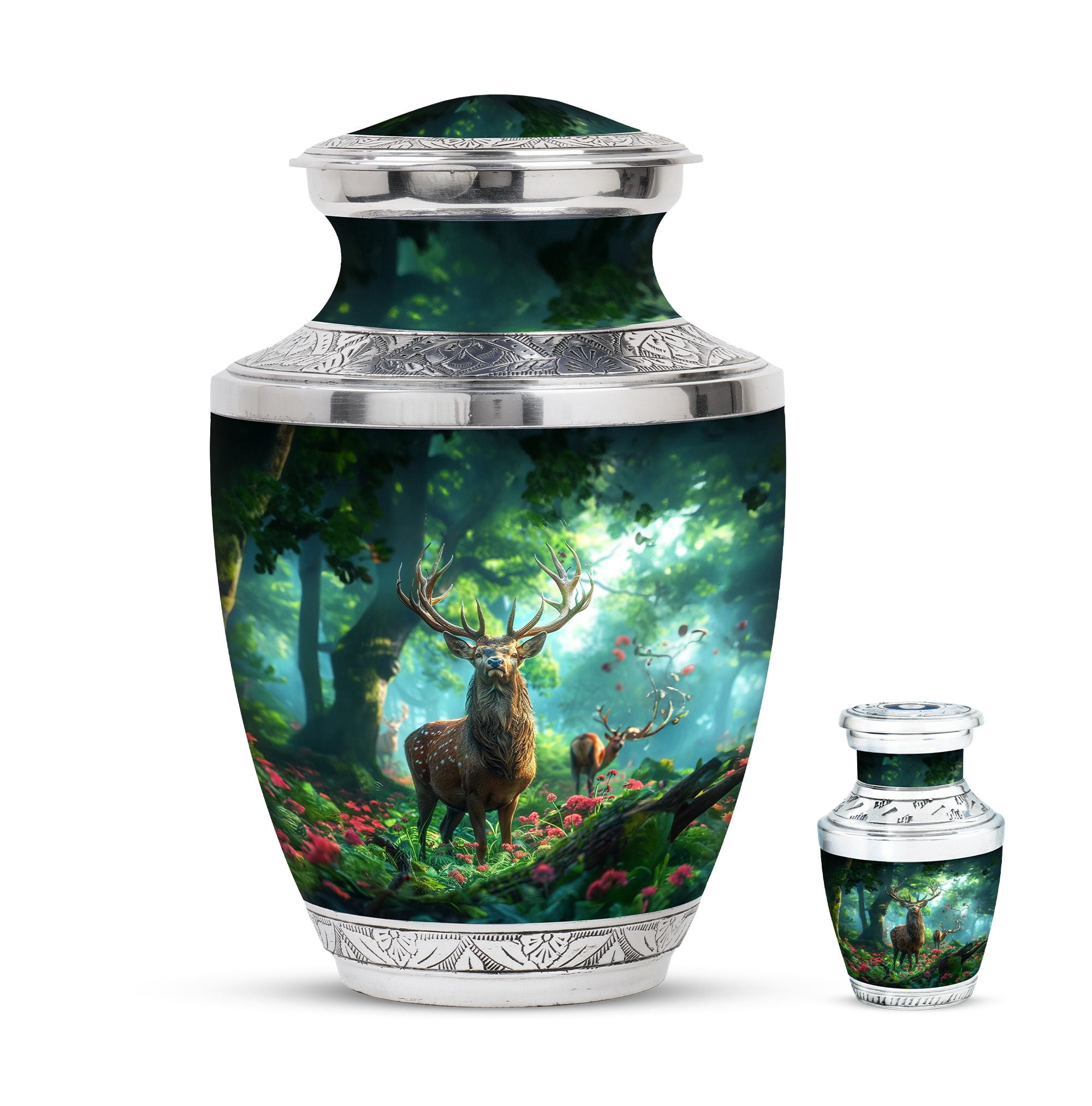 KARYLIZ Deer Cremation Urn Human Ashes - 10 Inch & 3 Inch Burial ...