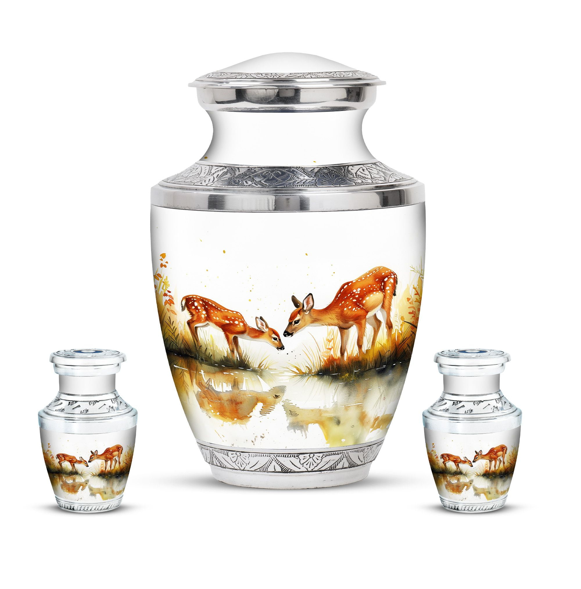 KARYLIZ Deer Family Memorial Ashes Keepsake - Urn for Cremation Ashes ...