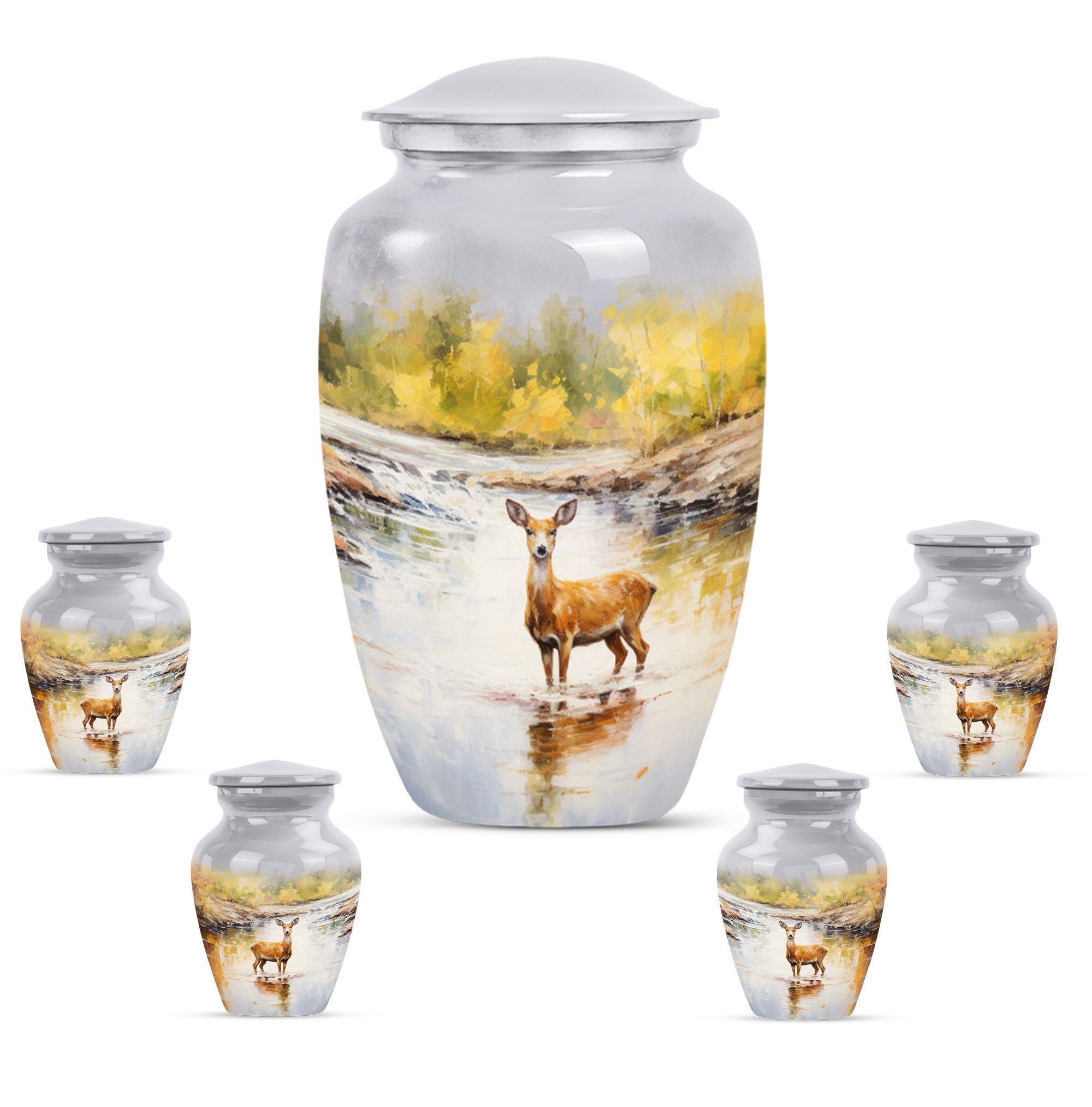 KARYLIZ Deer Funeral Urns for Human Ashes Adult - River Water Set of 5 ...