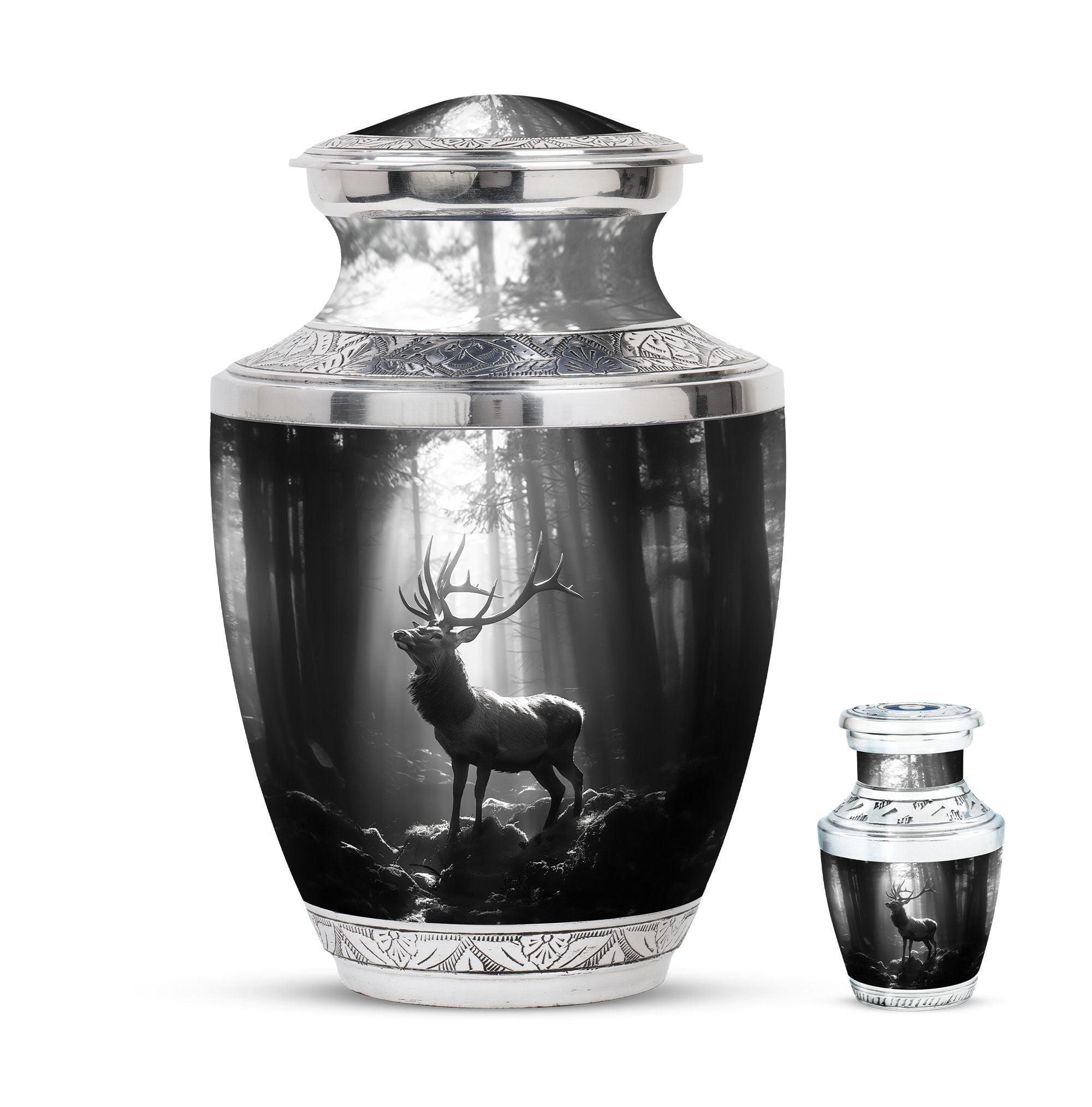 KARYLIZ Deer Memorial Urn for Human Remains - 10 Inch & 3 Inch Ash ...