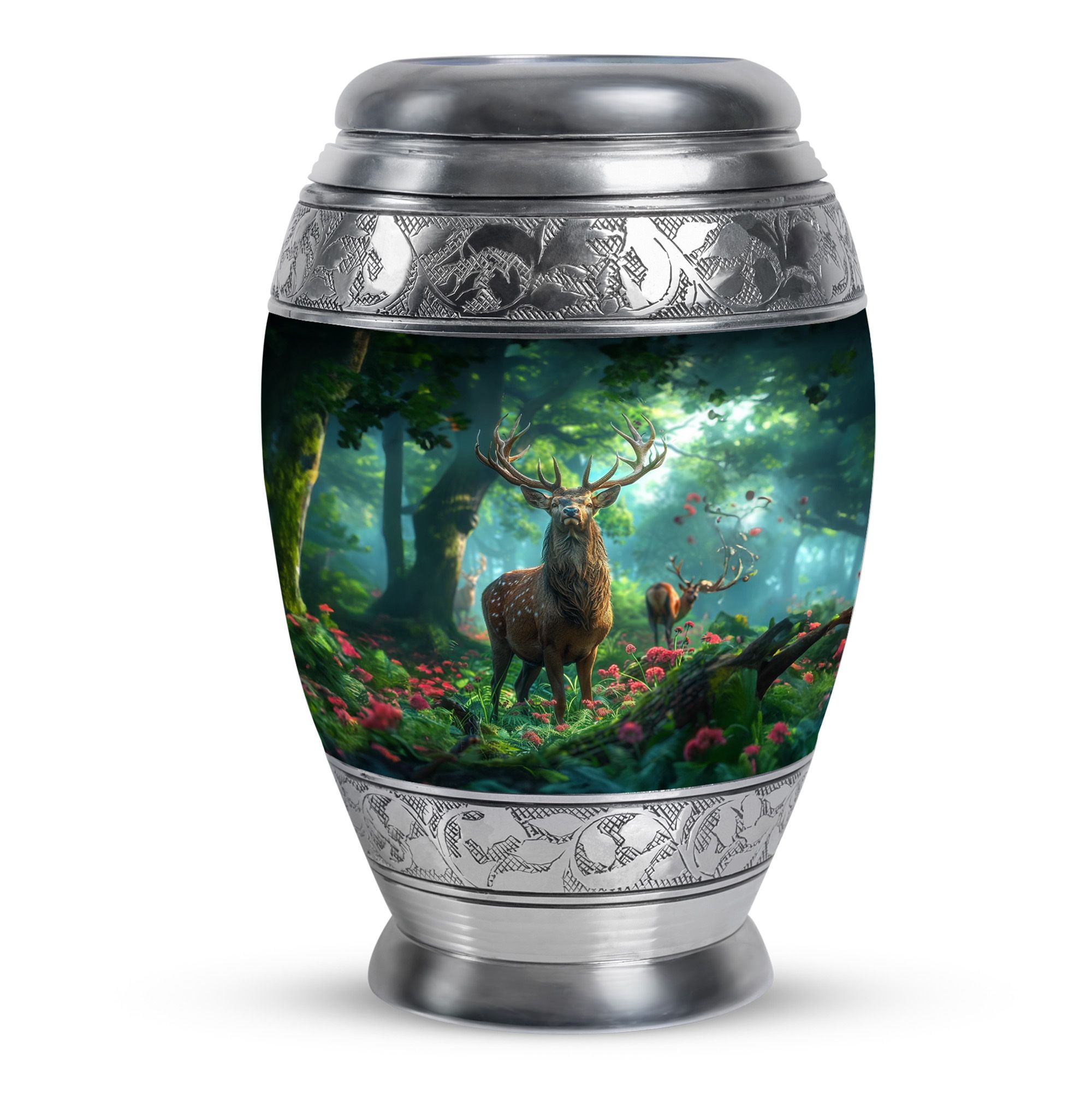 KARYLIZ Deer Urn - Green Forest Urn for Human Ashes Adult Male Dad ...