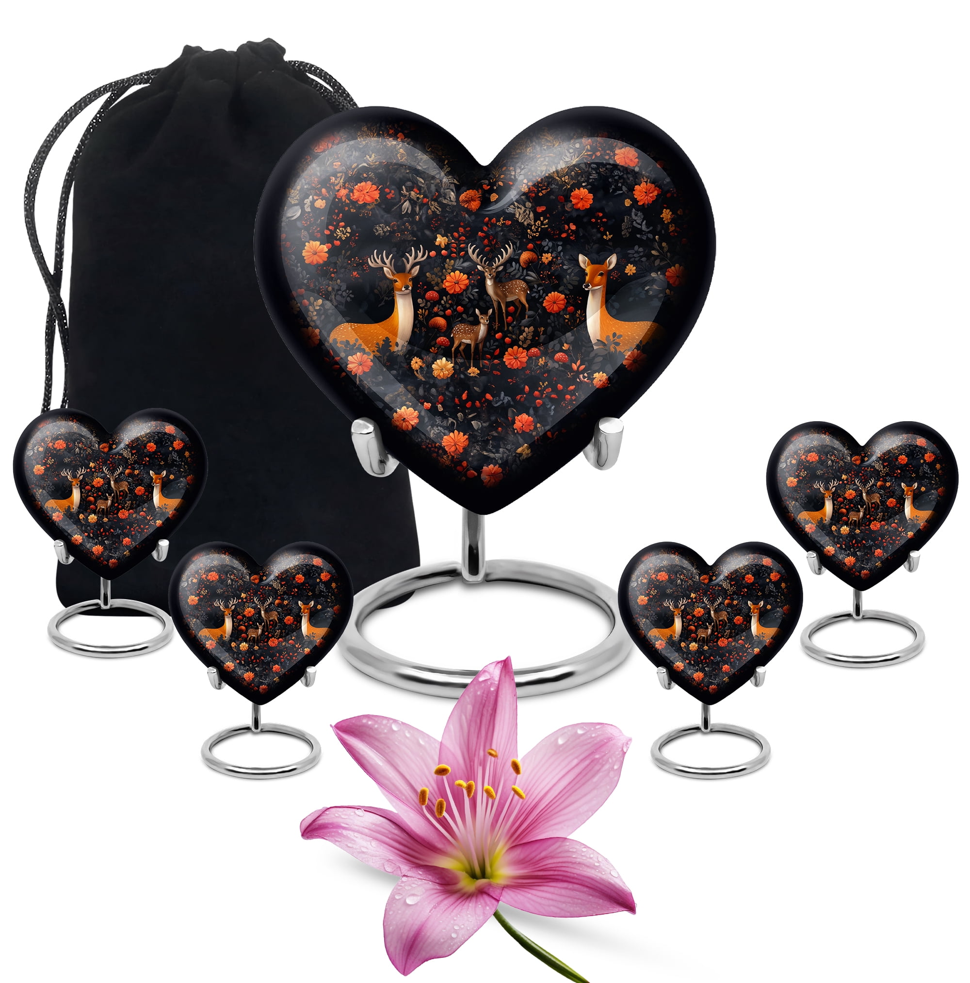 KARYLIZ Deer Urn - Small Urn Heart - Cremation Urns For Human Ashes ...