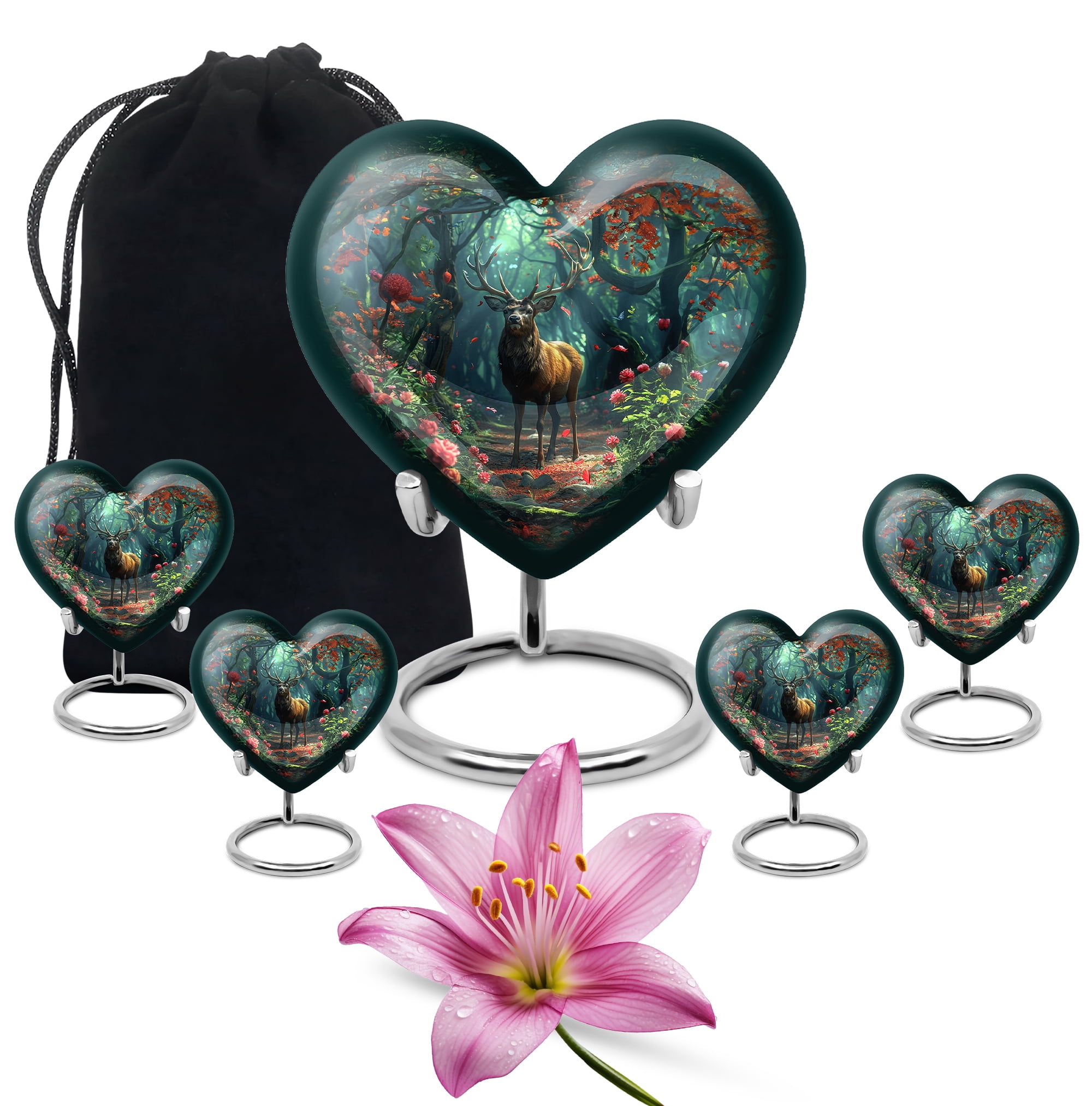 KARYLIZ Deer Urn For Ashes Adult Male - Mini Heart - Urn For Ashes For ...