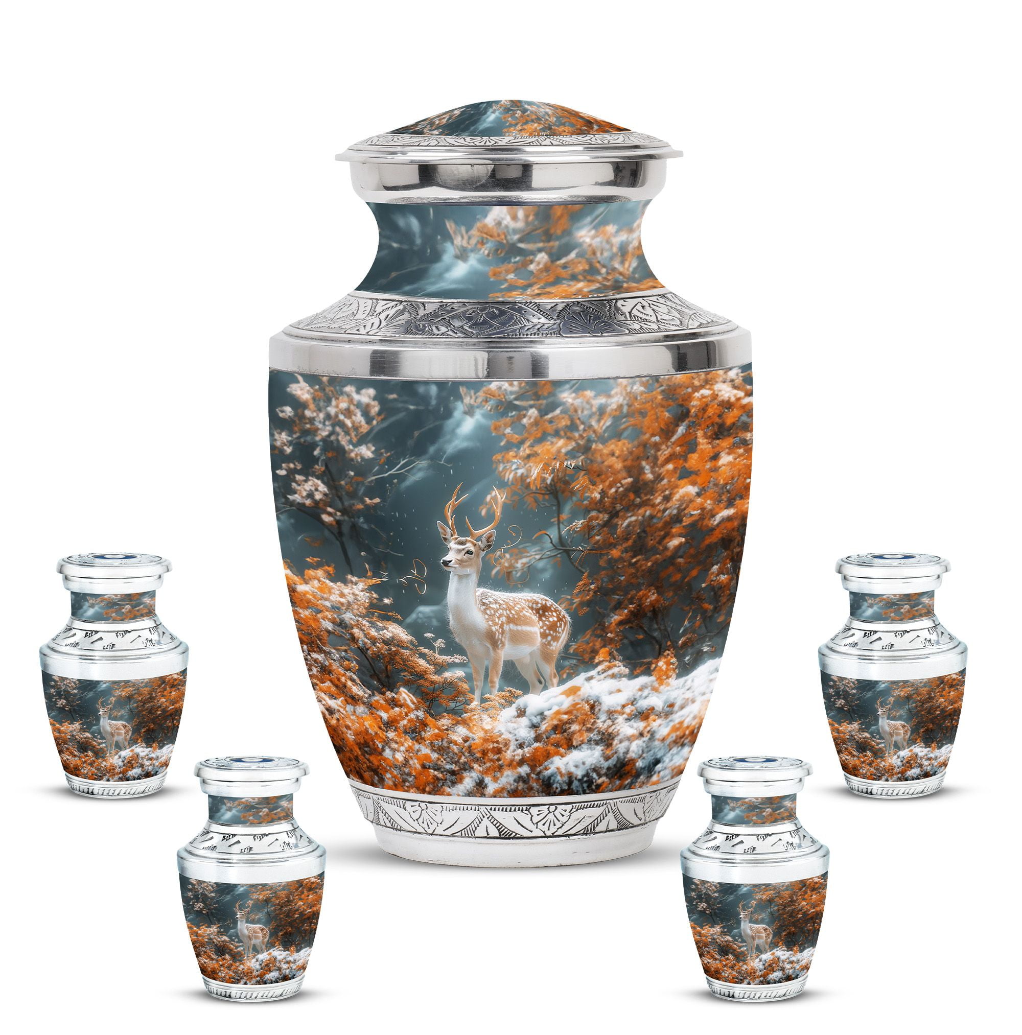 KARYLIZ Deer Urns Burial for Ashes - 10 Inch & 3 Inch Burial Funeral ...
