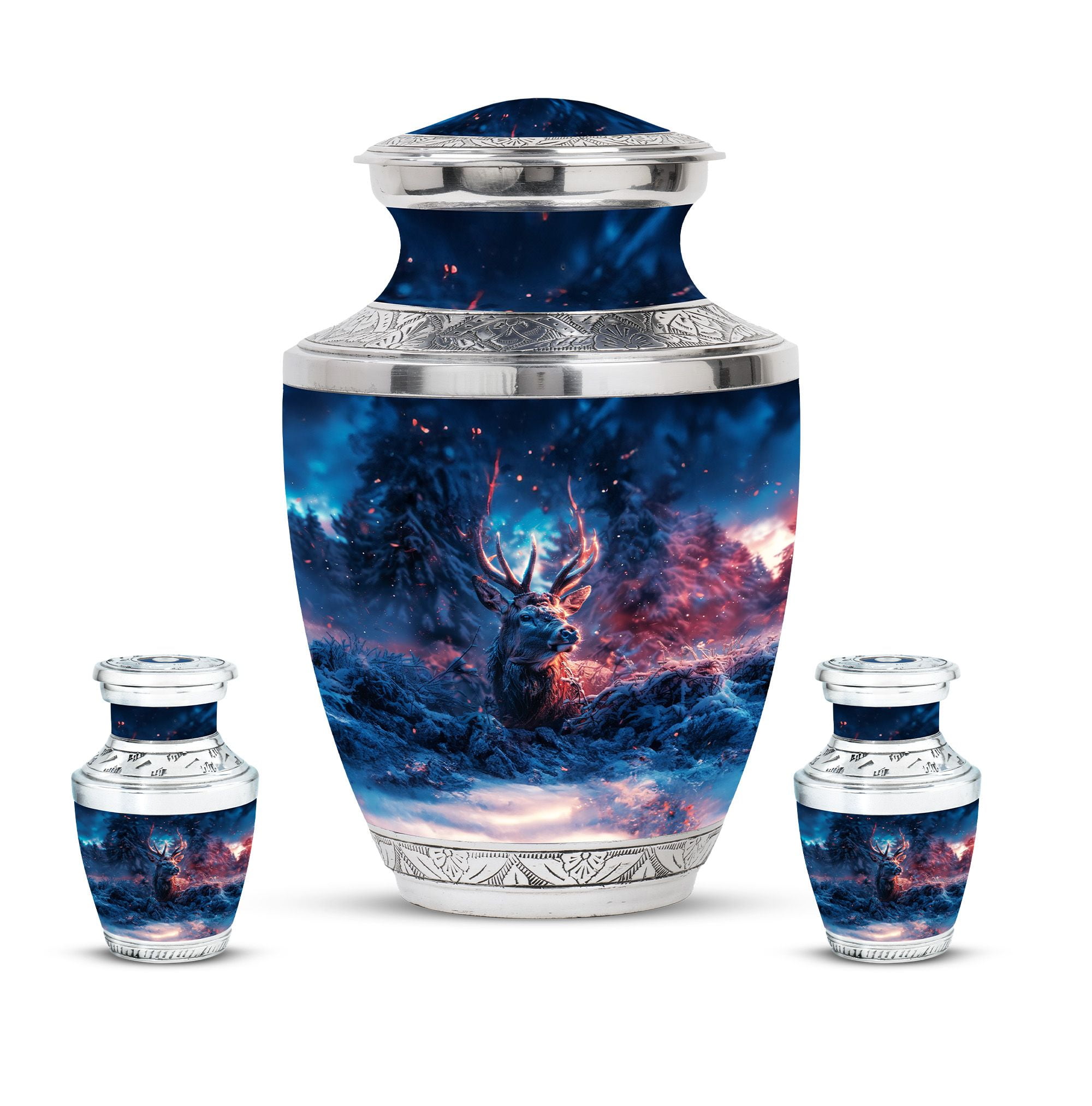 KARYLIZ Deer Urns for Human Ashes Adult Male Dad - 10 Inch & 3 Inch ...