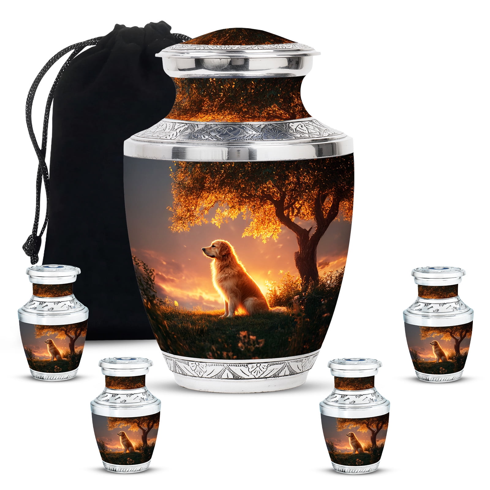 KARYLIZ Dog Cremation Urn for Burial, Ash Holder, Green Small Keepsake ...