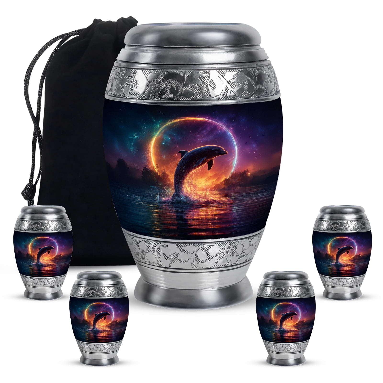 KARYLIZ Dolphin Urns For Human Ashes Adult Man, Sunset Cremation Urns ...