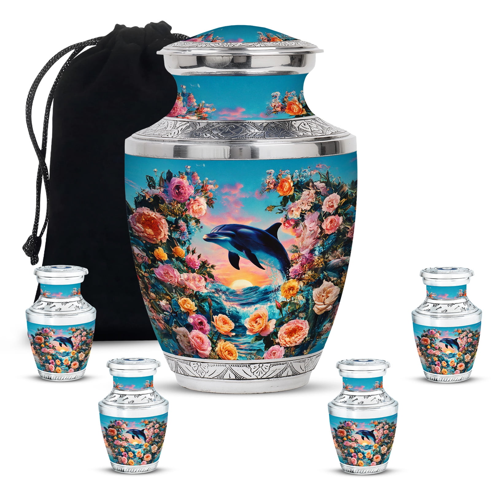 KARYLIZ Dolphin Urns for Human Ashes Adult - Mini Keepsake Funeral Urns ...