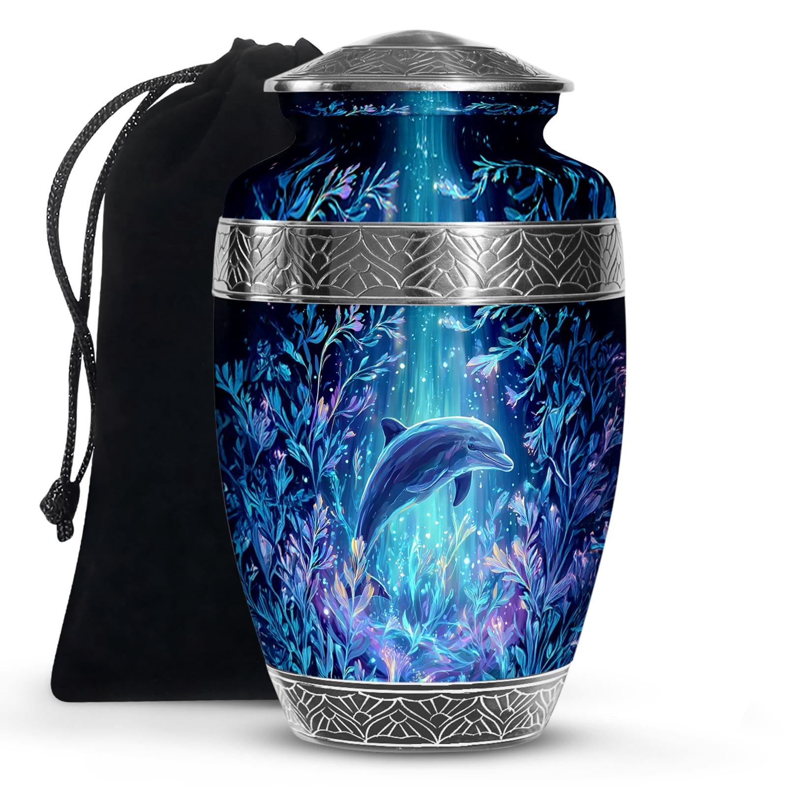 KARYLIZ Dolphin Urns for Human Ashes - Blue Funeral Urn Human Ashes ...