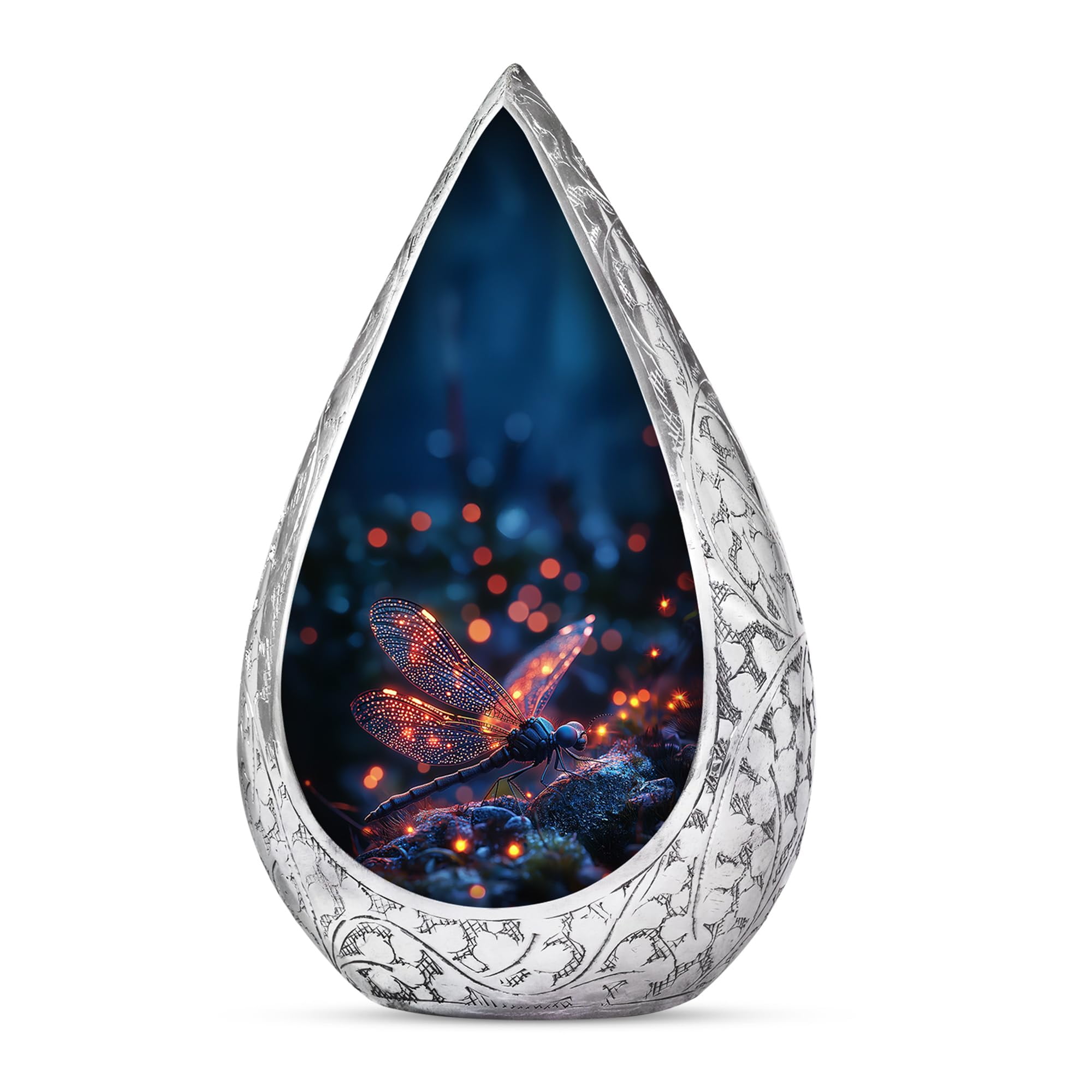 KARYLIZ Dragonfly Tiny Funeral Urn for Human Ashes Adult Man - Blue ...