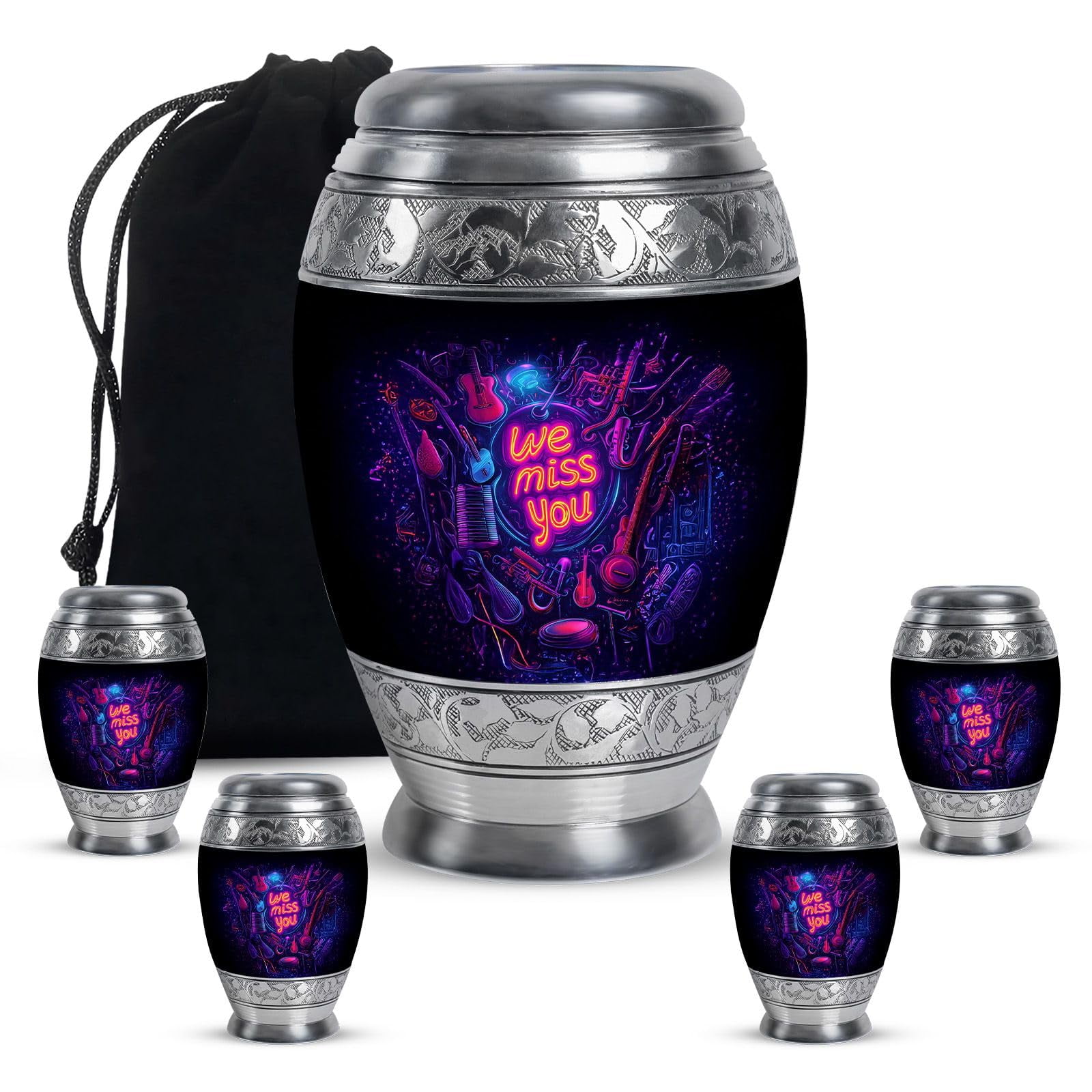 KARYLIZ Drum Set Urns for Human Ashes – Combo of 5 with 10 Inch Ashes ...