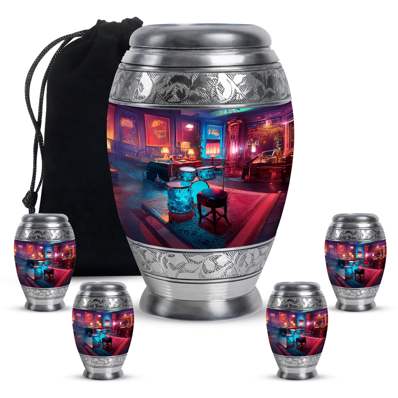 KARYLIZ Durms Blue Cremation Urns for Ashes – Combo of 5 with 10 Inch ...