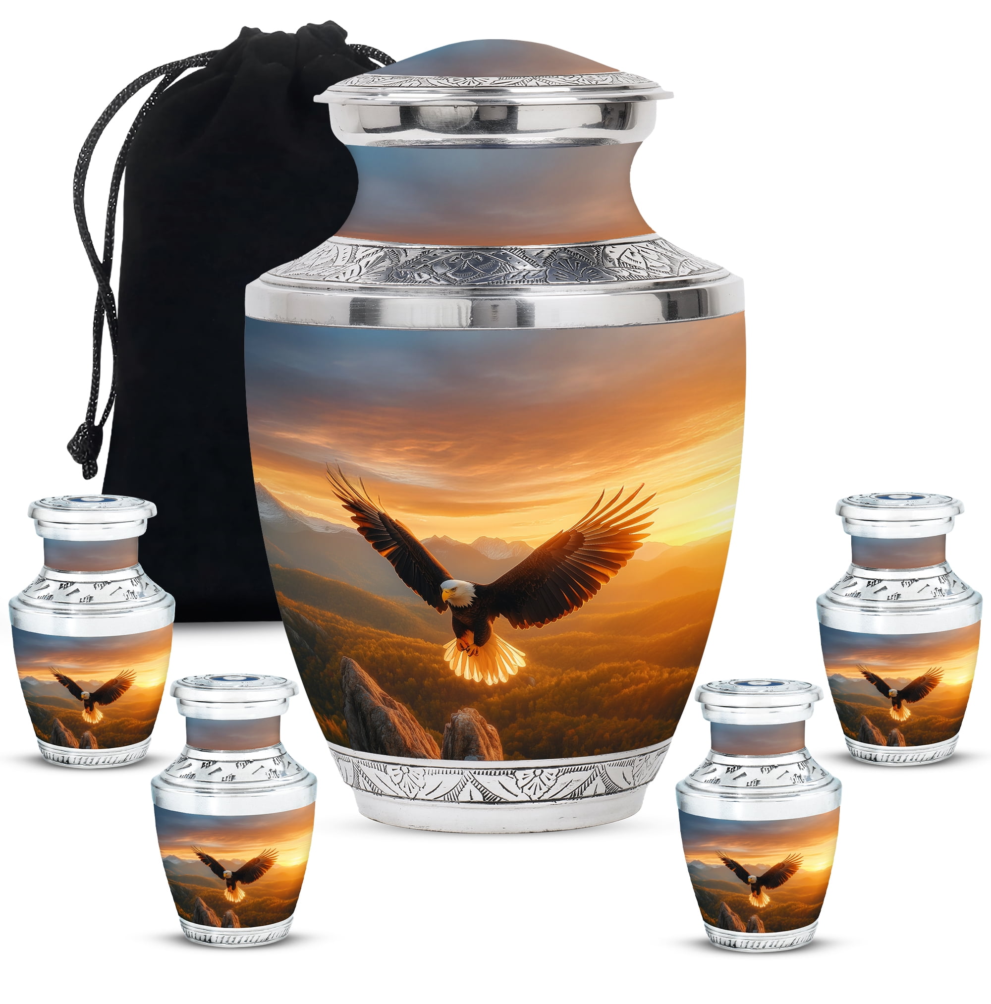 KARYLIZ Eagle Over Mountain Sunrise Urns For Human Ashes Adult Man ...