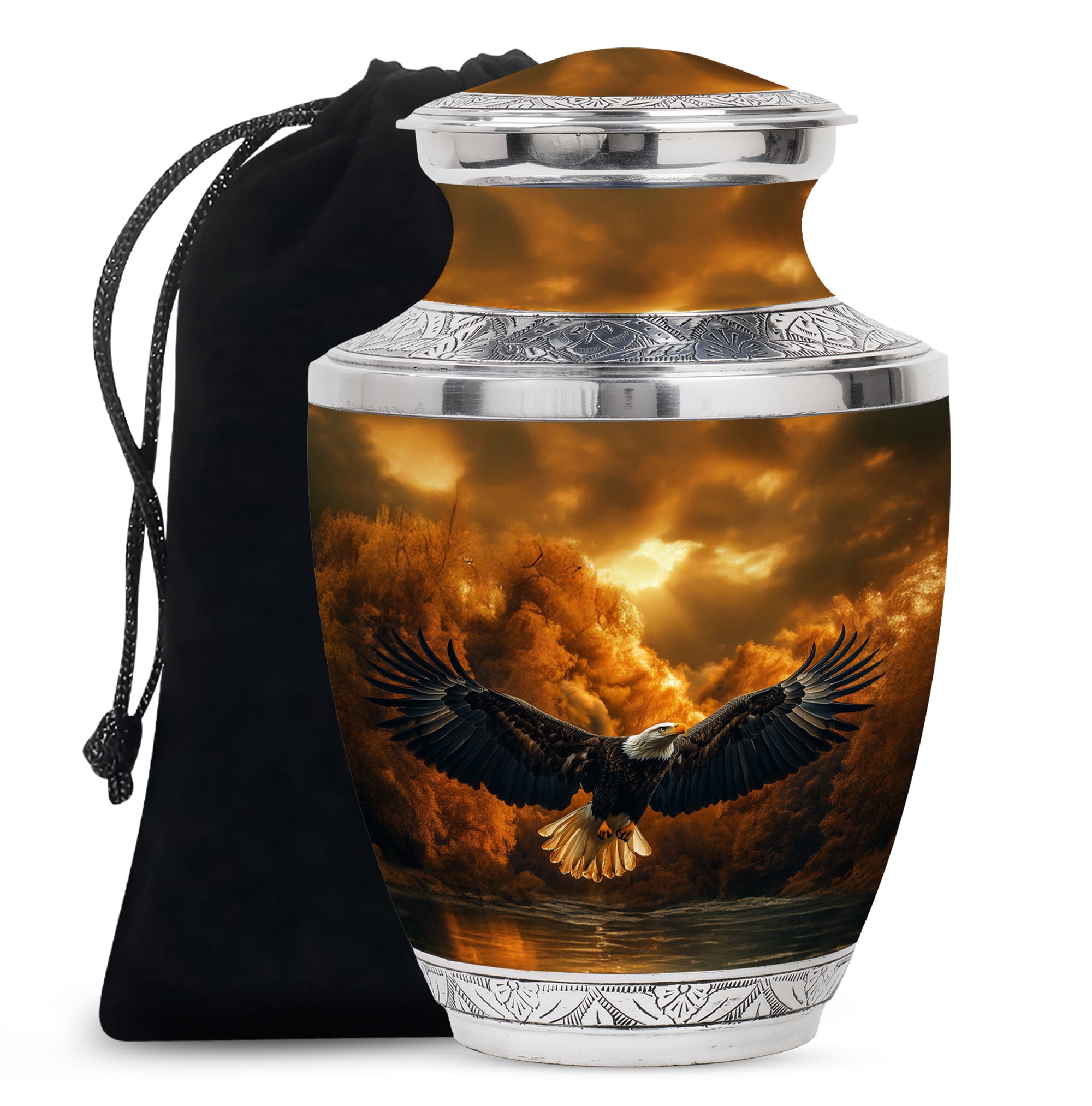 KARYLIZ Eagle with Rain Clouds Urn For Ashes Adult Male - Urns for ...