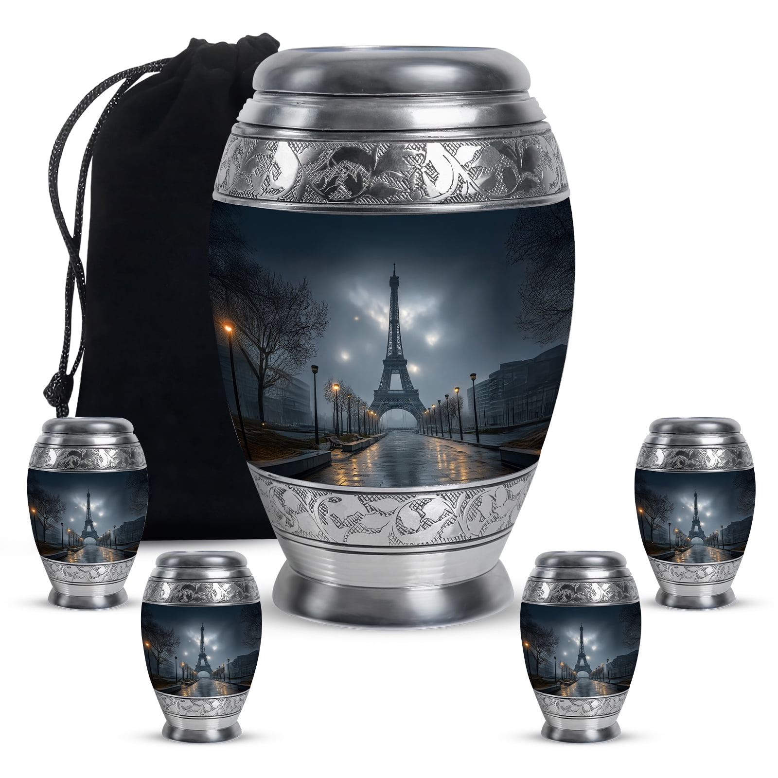 KARYLIZ Eiffel Tower Burial and Funeral Urn, Blue Keepsake for Husband ...