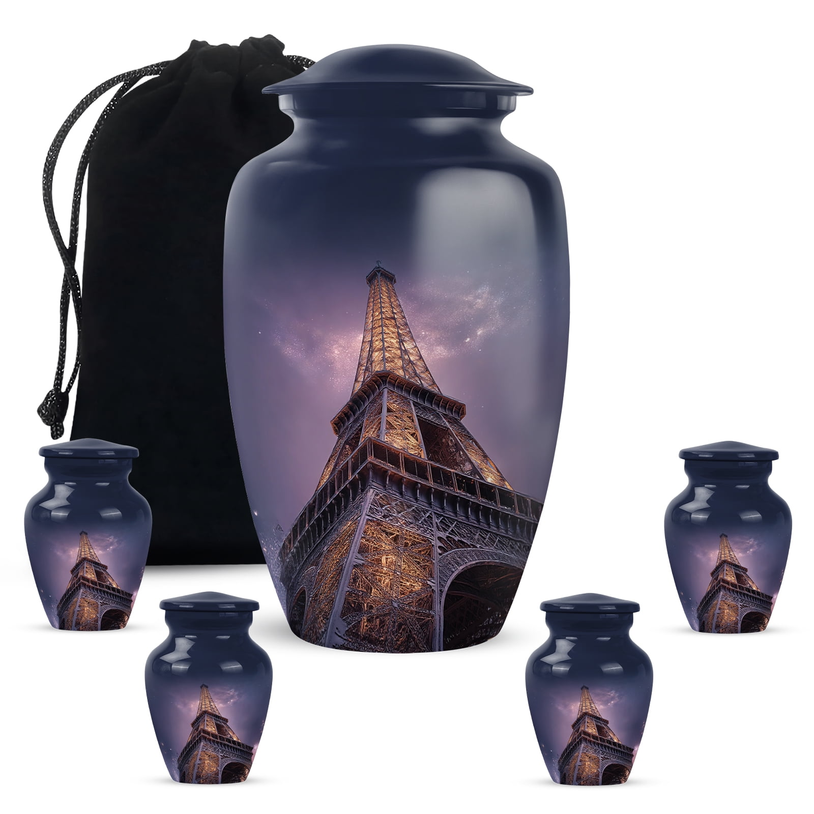 KARYLIZ Eiffel Tower Cremation Urns, Burial Urn For Human Ashes Adult, Indigo Urns For Funeral ...