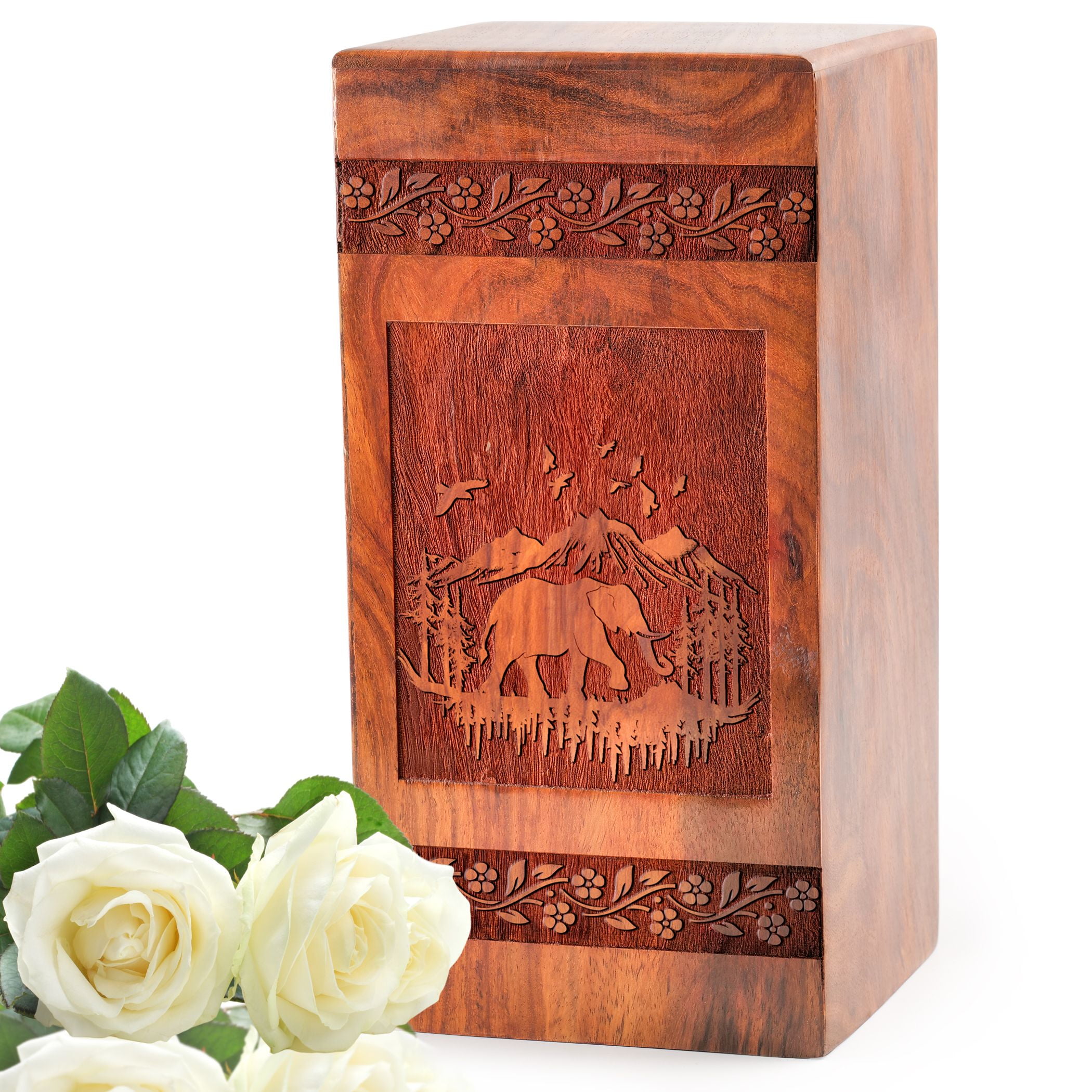 KARYLIZ Elephant Urn - Wooden Urns For Adult Male Dad - Sophisticated ...