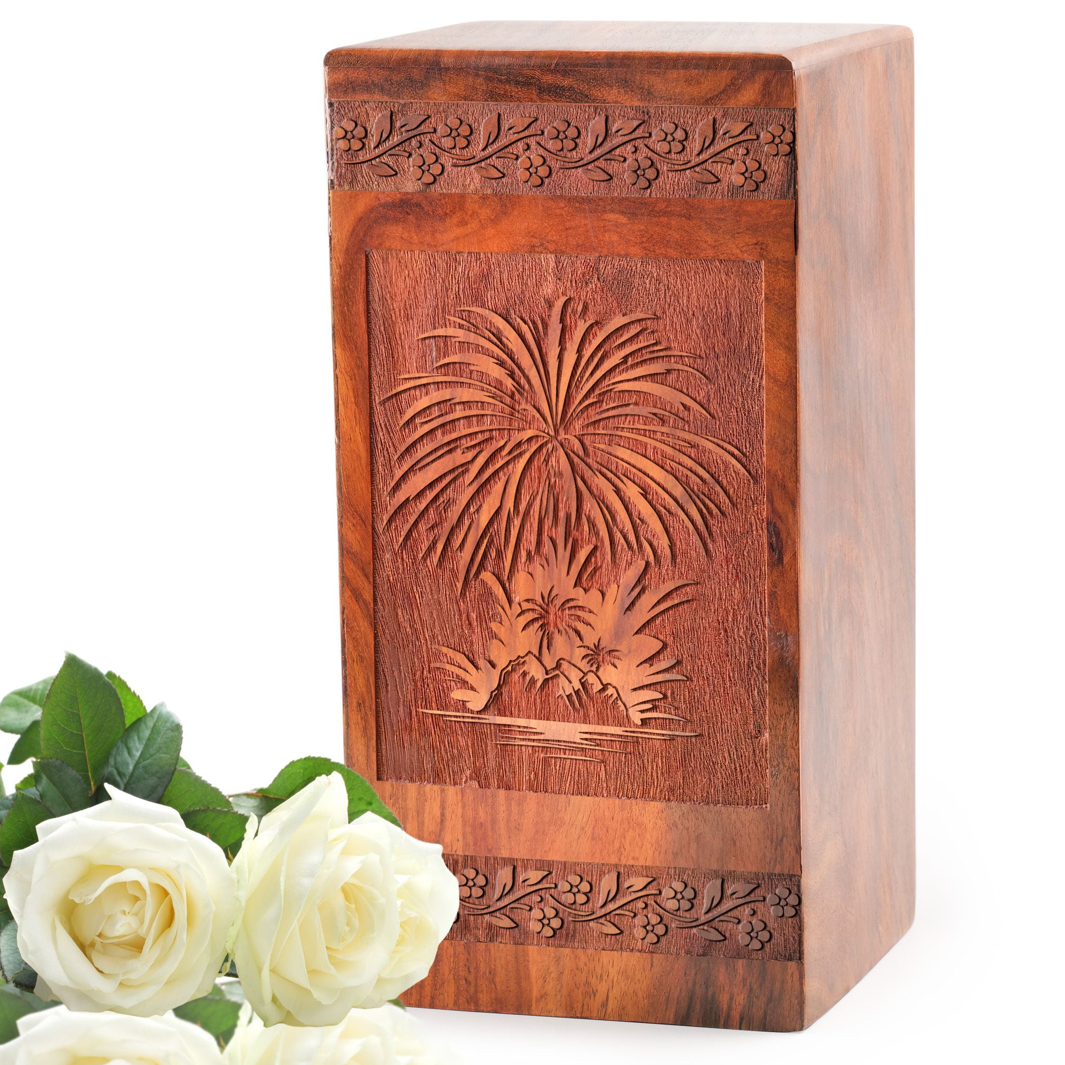 KARYLIZ Fire Pit Wooden Box - Adult Cremation Urns For Human Ashes ...