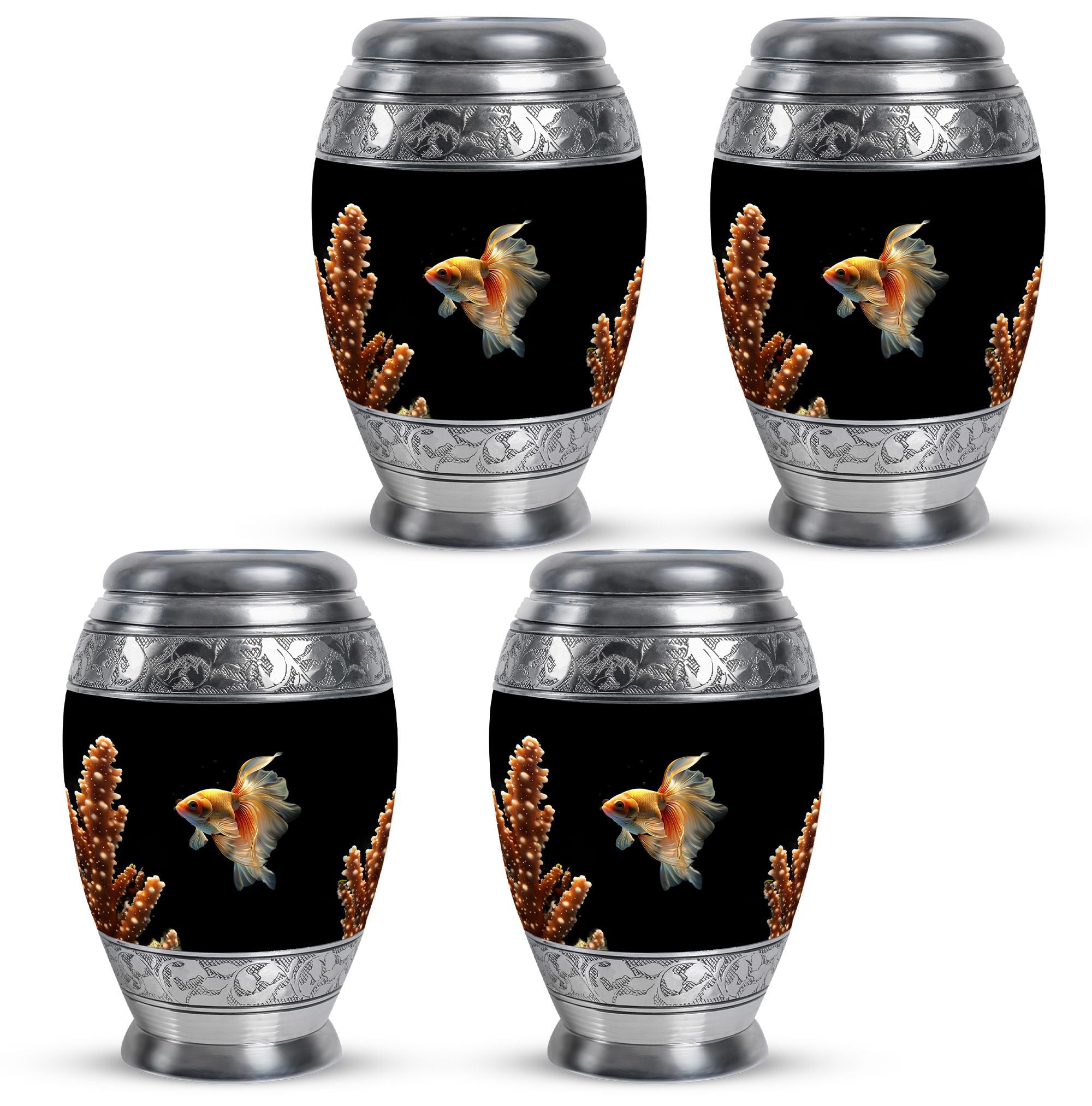 KARYLIZ Fish Cremation Urns For Human Ashes - Black Small Decorative ...