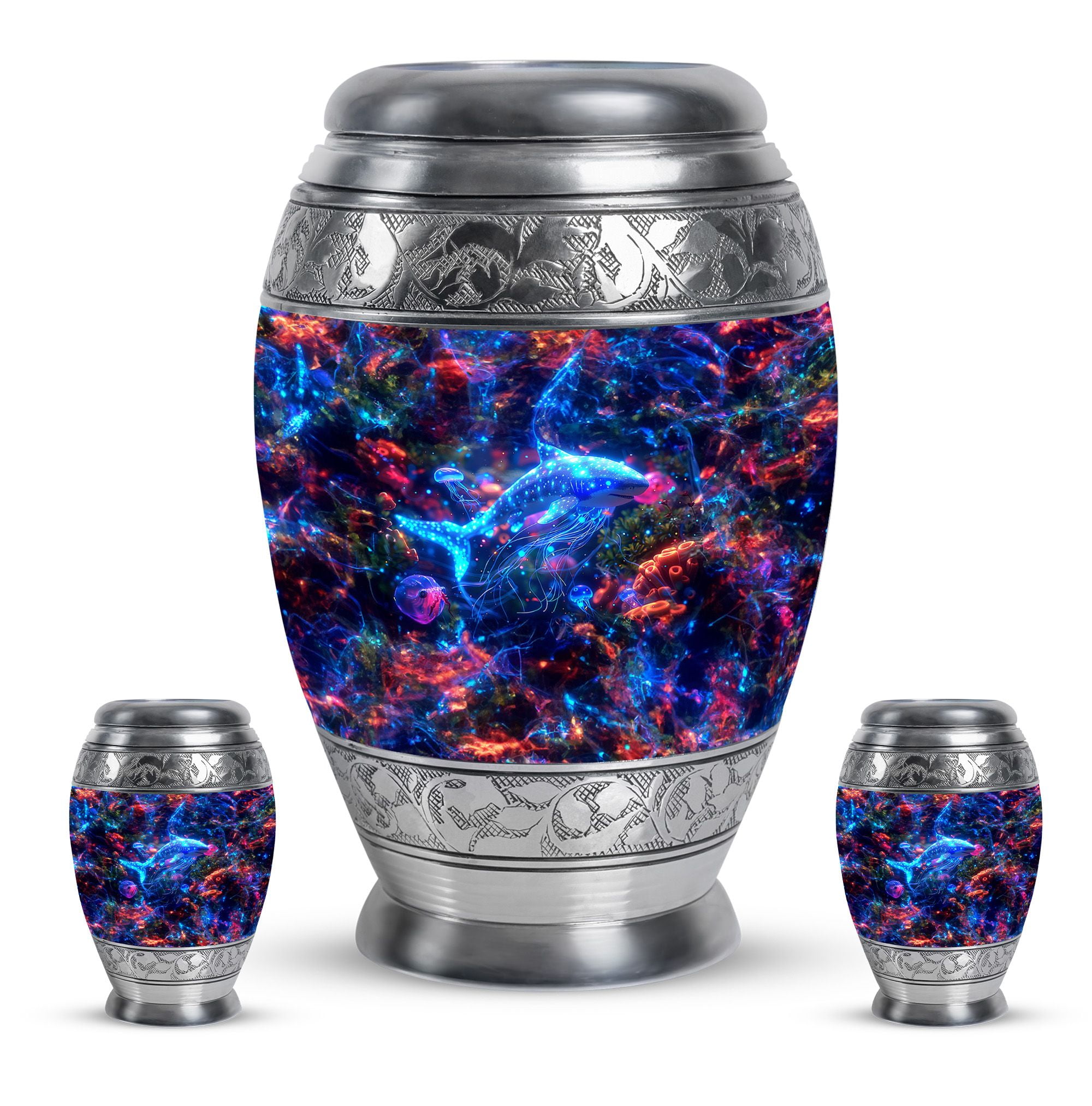 KARYLIZ Fish Urns for Human Ashes Adult Female - Electric Blue Memorial ...