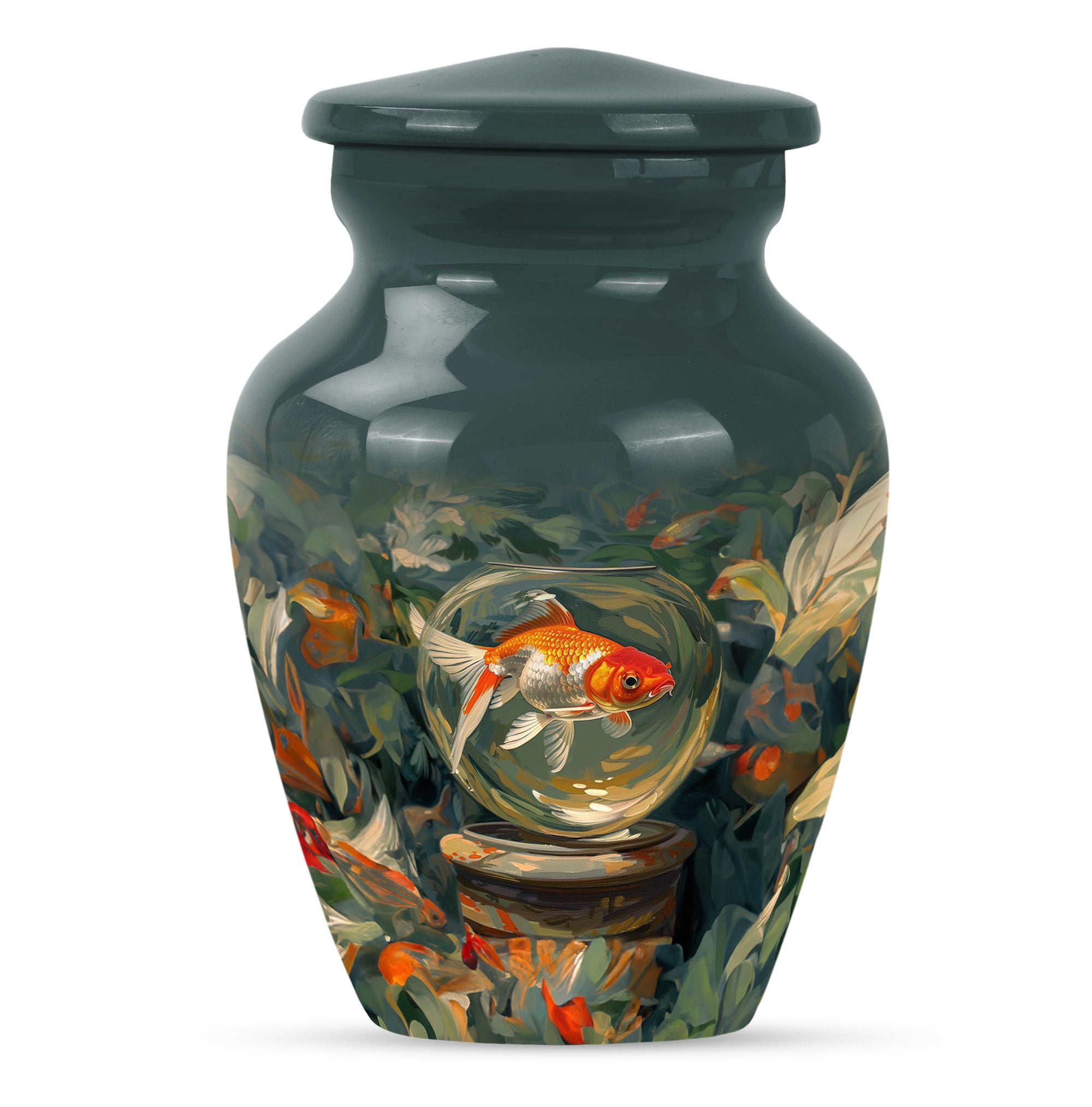 KARYLIZ Fish Urns For Human Ashes Adult Man - Green Urns For Human ...
