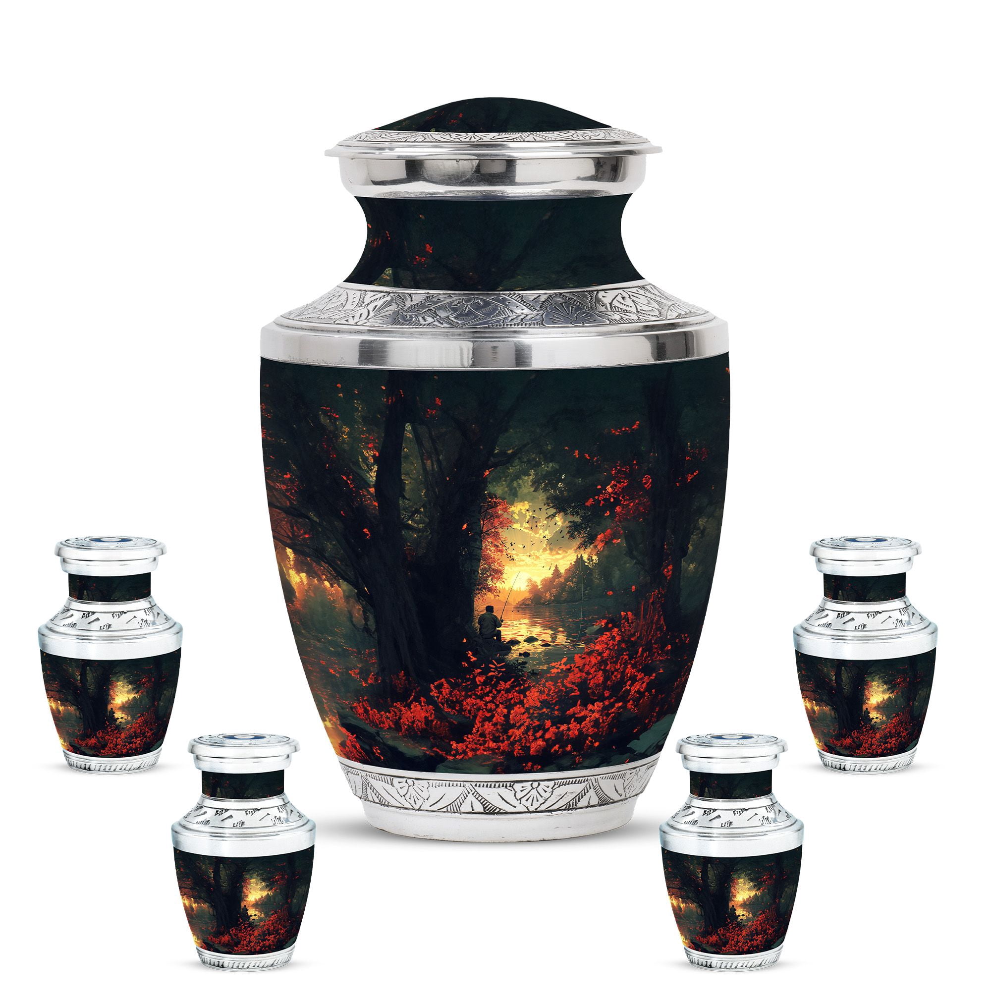 KARYLIZ Fisherman Large Funeral Urns for Ashes Adults Male - Fishing ...