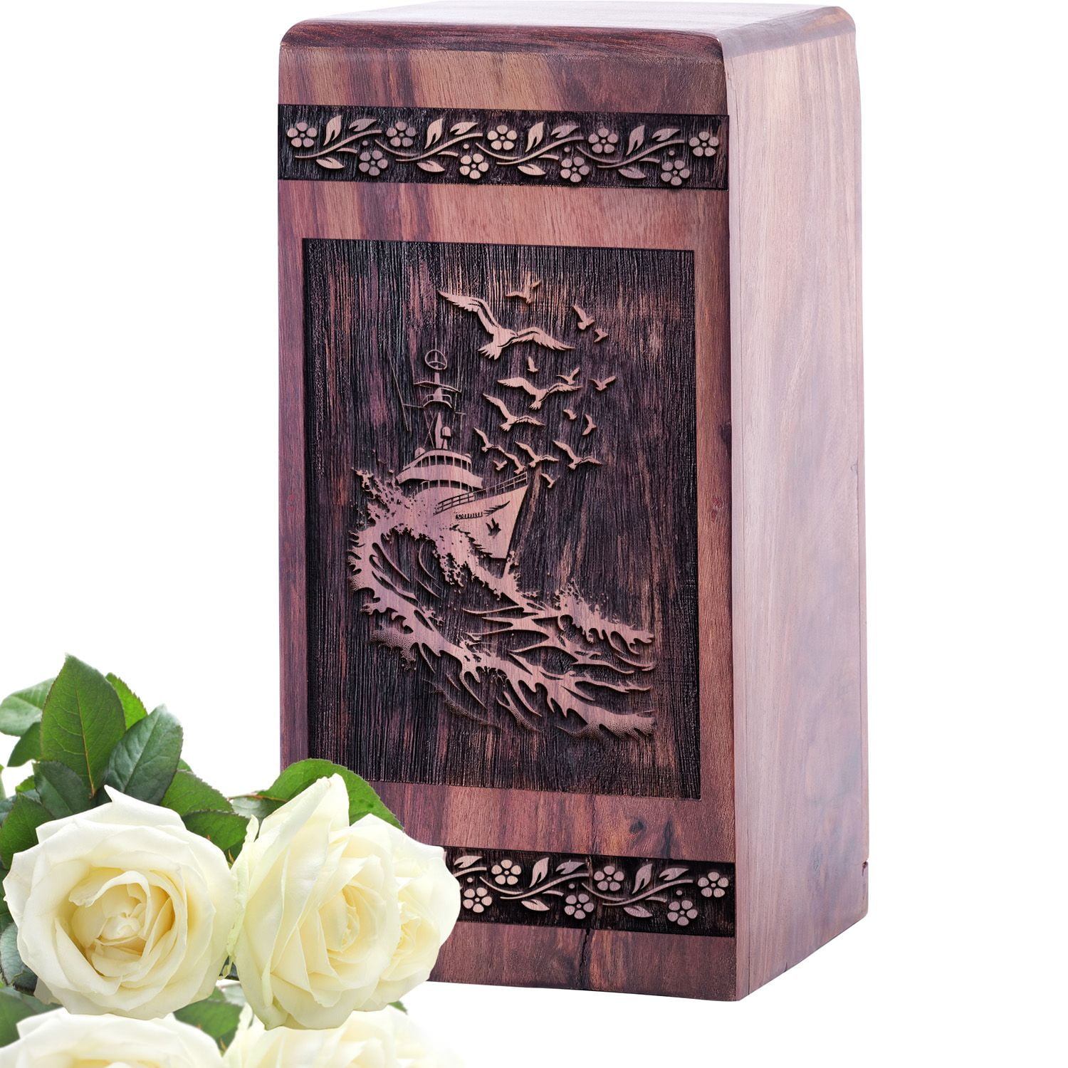 KARYLIZ Fishing Boat Wood Box Urn For Ashes Adult Male - Small Urns For ...