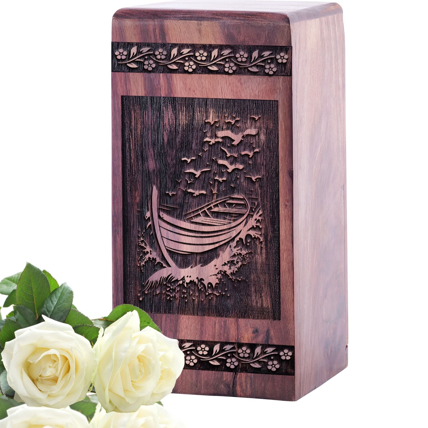KARYLIZ Fishing Boat Wooden Urns For Human Ashes Adult Man - Wooden Urn ...