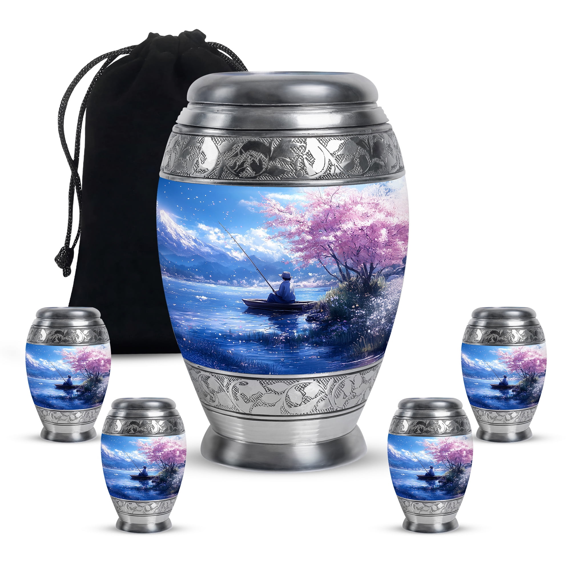 KARYLIZ Fishing Cremation Keepsakes For Ashes, Cremation Funeral Urn ...