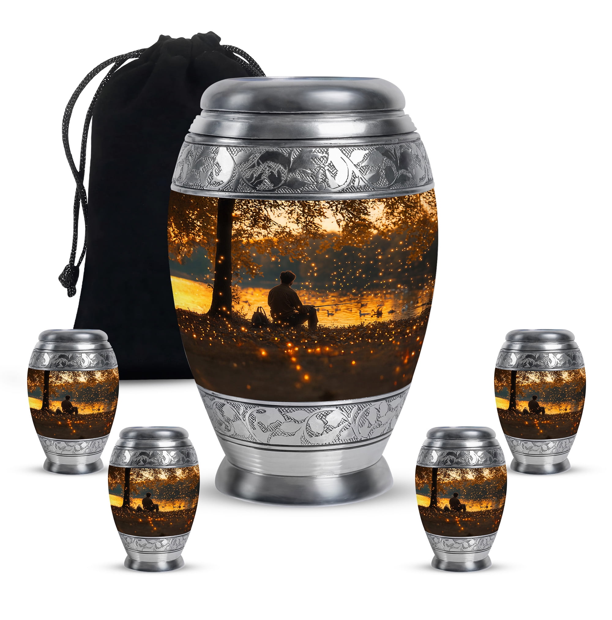 KARYLIZ Fishing Mini Urns For Human Ashes, Cremation Funeral Urn for ...