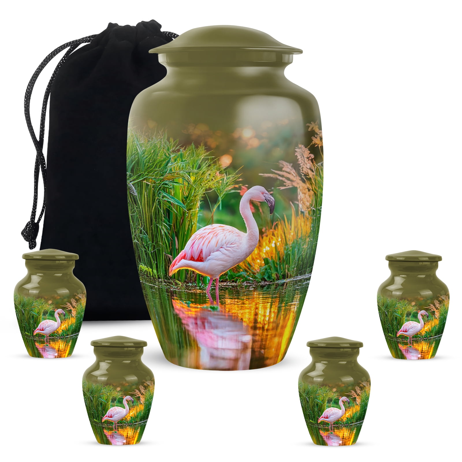 KARYLIZ Flamingo Funeral Urn for Sister & Brother, Funeral & Burial Urns for Ashes, Large ...