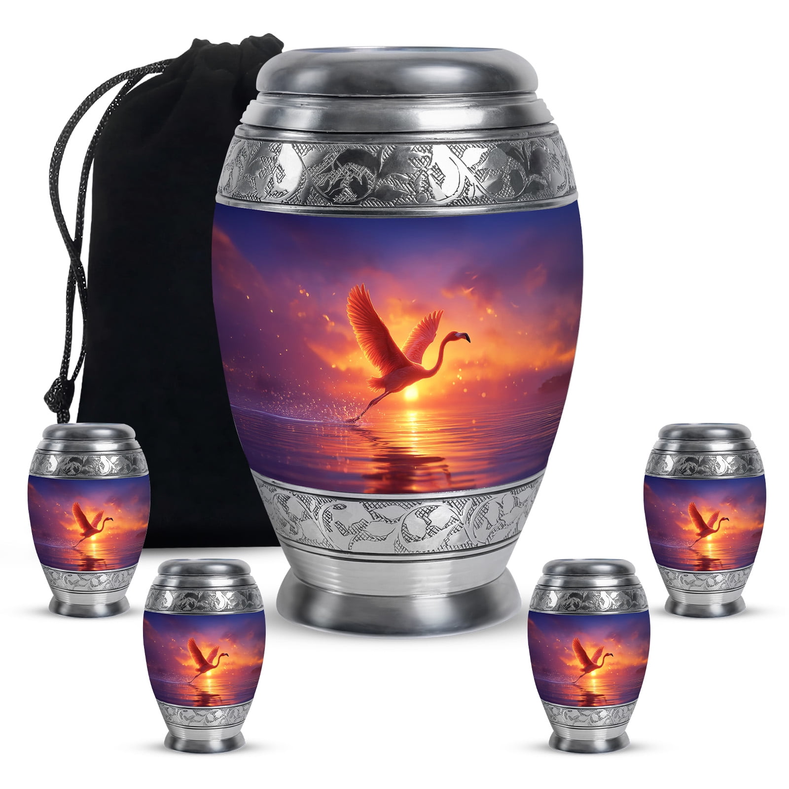 KARYLIZ Flamingo Urn for Human Ashes, Large Urns for Male & Female, Ash ...