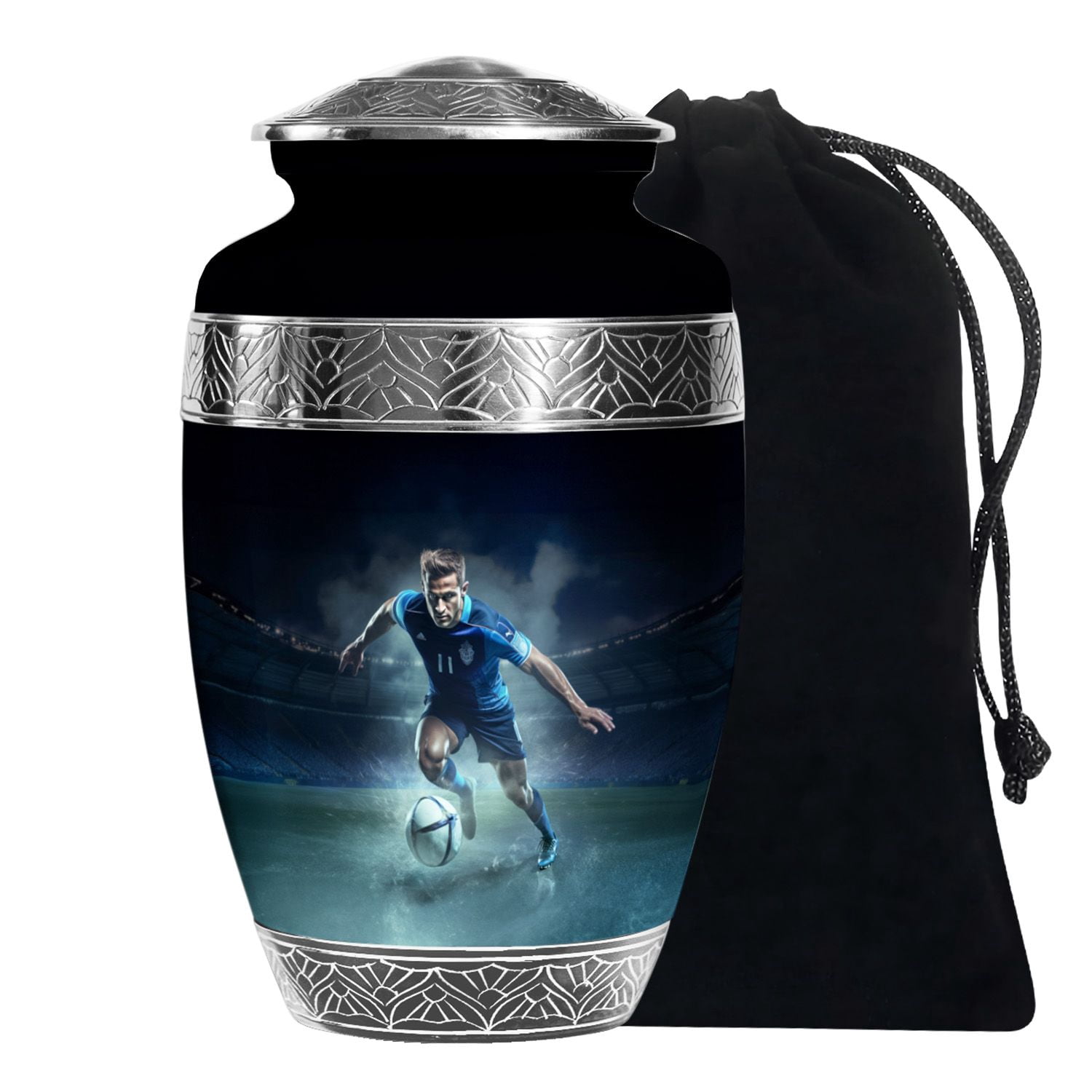 KARYLIZ Football Large Urn For Human Ashes - Memorial Ashes Holder For ...