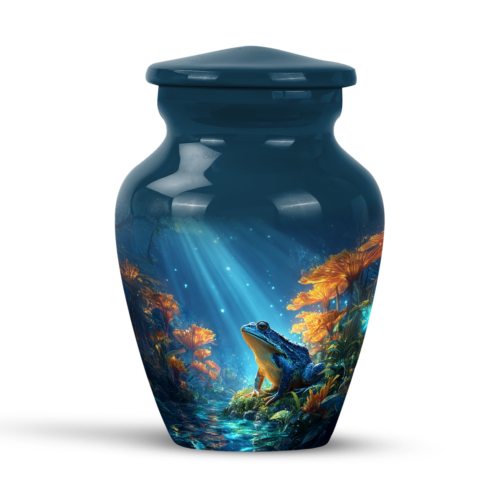 KARYLIZ Frogs Funeral Cremation Small Urn For Ashes Adult Male - Blue ...