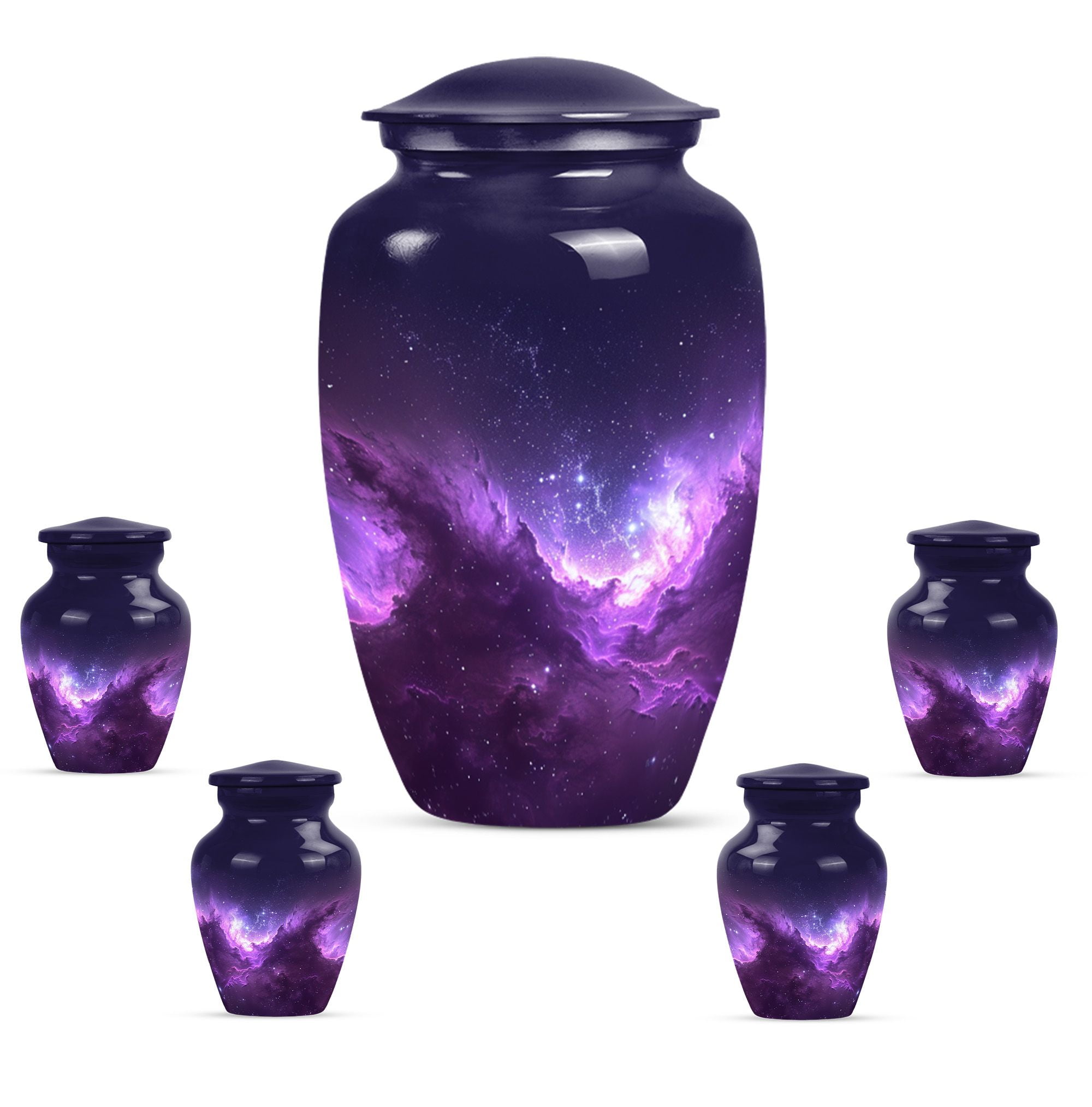 KARYLIZ Galaxy Purple Urn For Human Ashes - Small Urns For Human Ashes ...