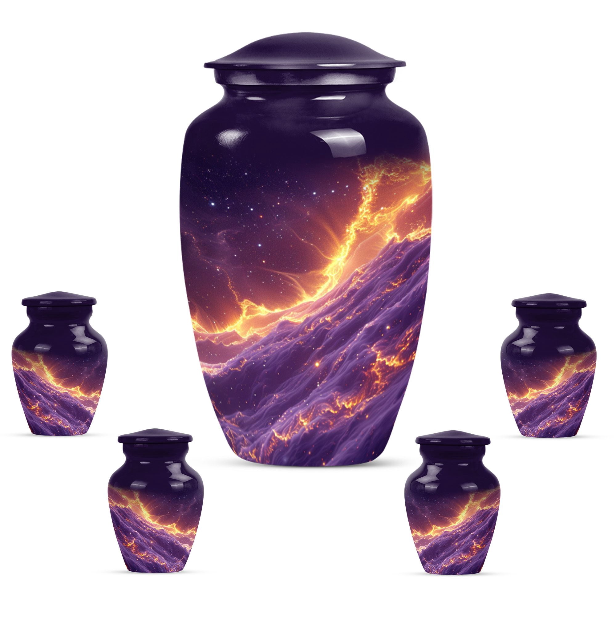 KARYLIZ Galaxy Cremation Urn - Mini Urns For Human Ashes Set 4 - Combo ...