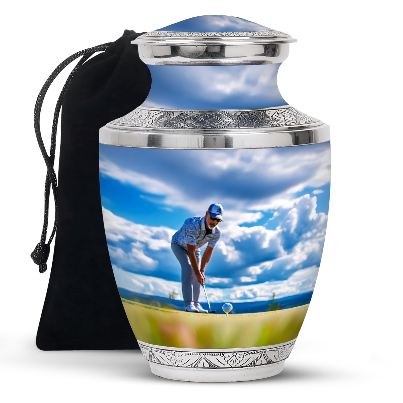 KARYLIZ Golf Ball Urn For Ashes Adult Male - Blue Sky Cloud Urns For ...