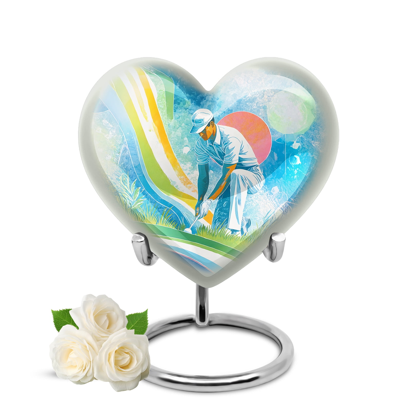 KARYLIZ Golf Ball Urns for Human Ashes Adult Man - Mini Heart Urn for ...