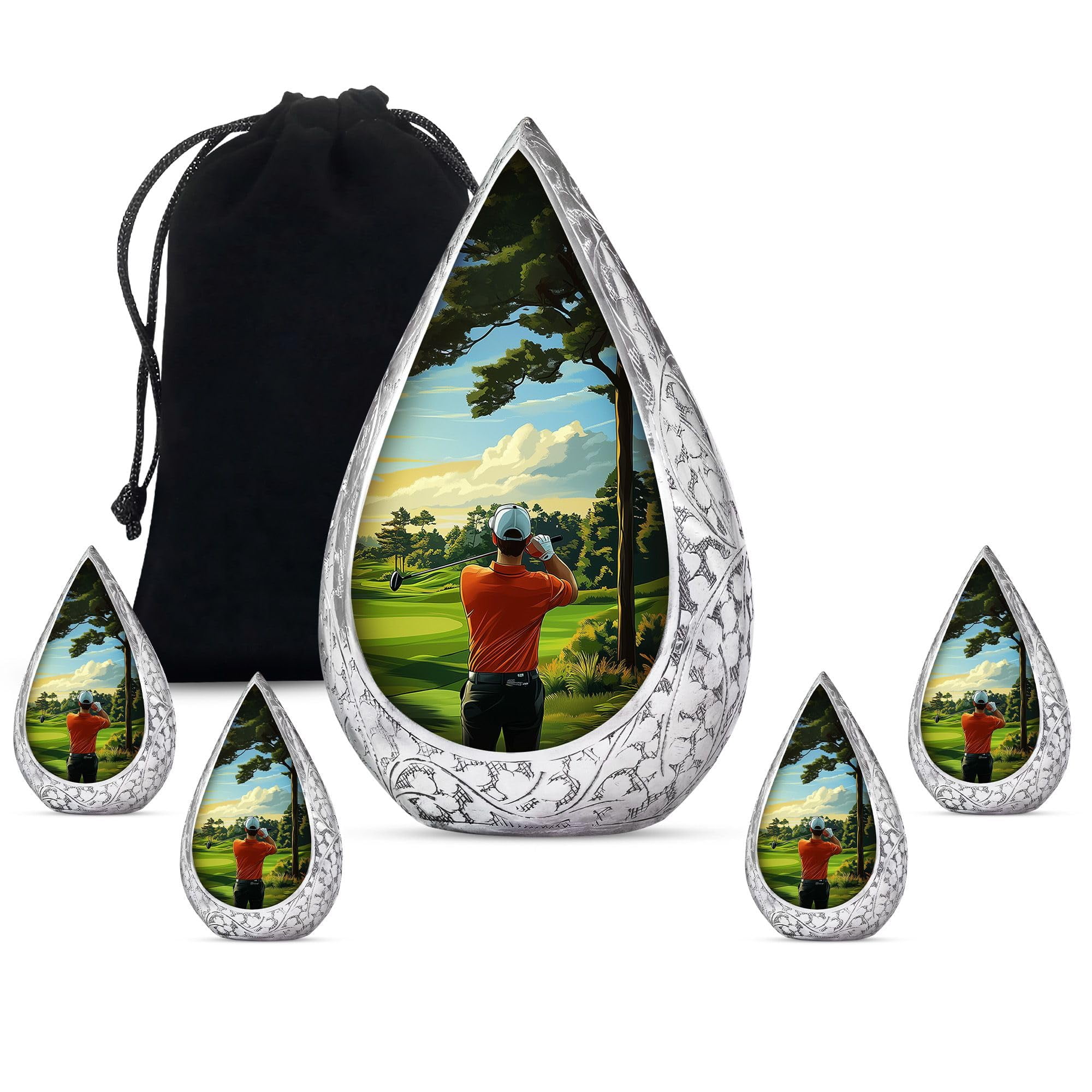 KARYLIZ Golf Urns for Ashes Combo of 5 – 10 Inch Funeral Ash Holder for ...