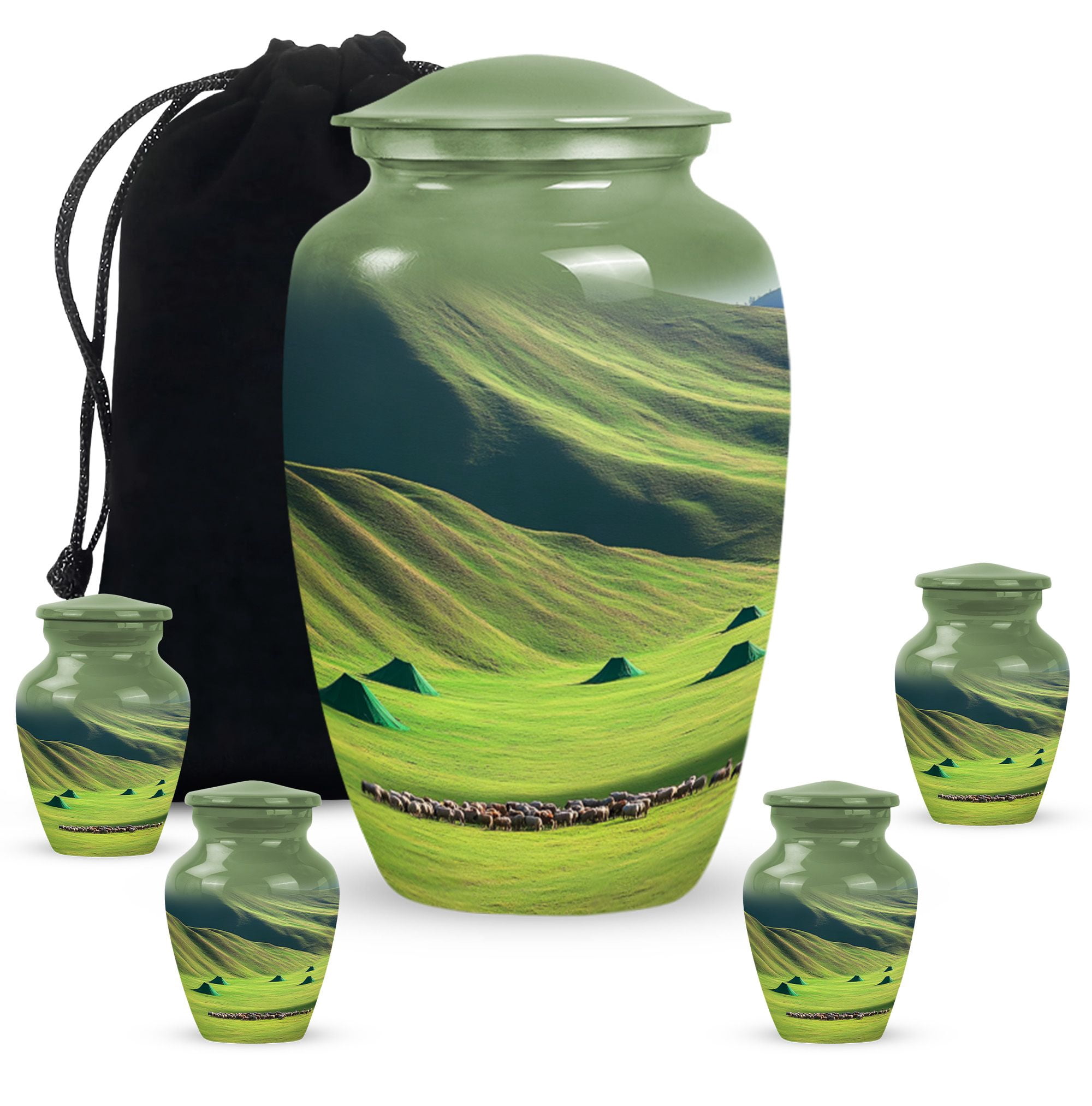 KARYLIZ Green Nature Urn - Urns For Human Ashes Adult Man - Small Urn ...