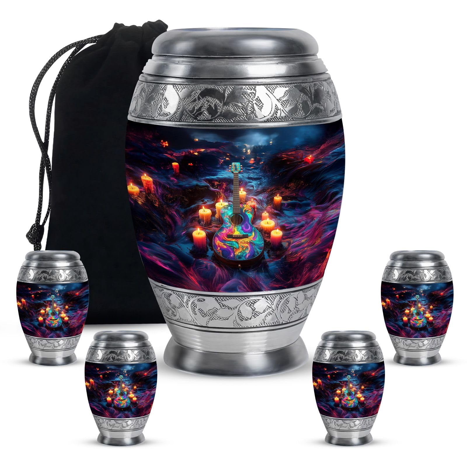 KARYLIZ Guitar Candle Burial Urns – Combo of 5 with 10 Inch Memorial ...