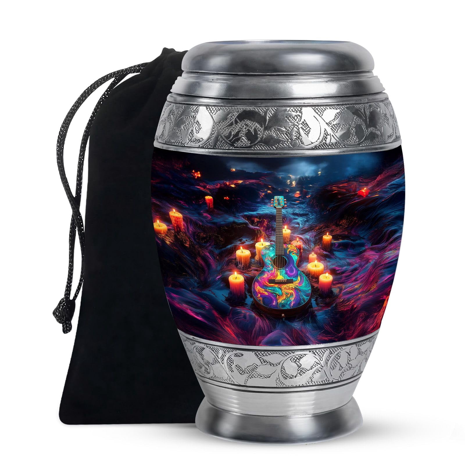 KARYLIZ Guitar Large Cremation Urns for Funeral & Burial - Candle ...