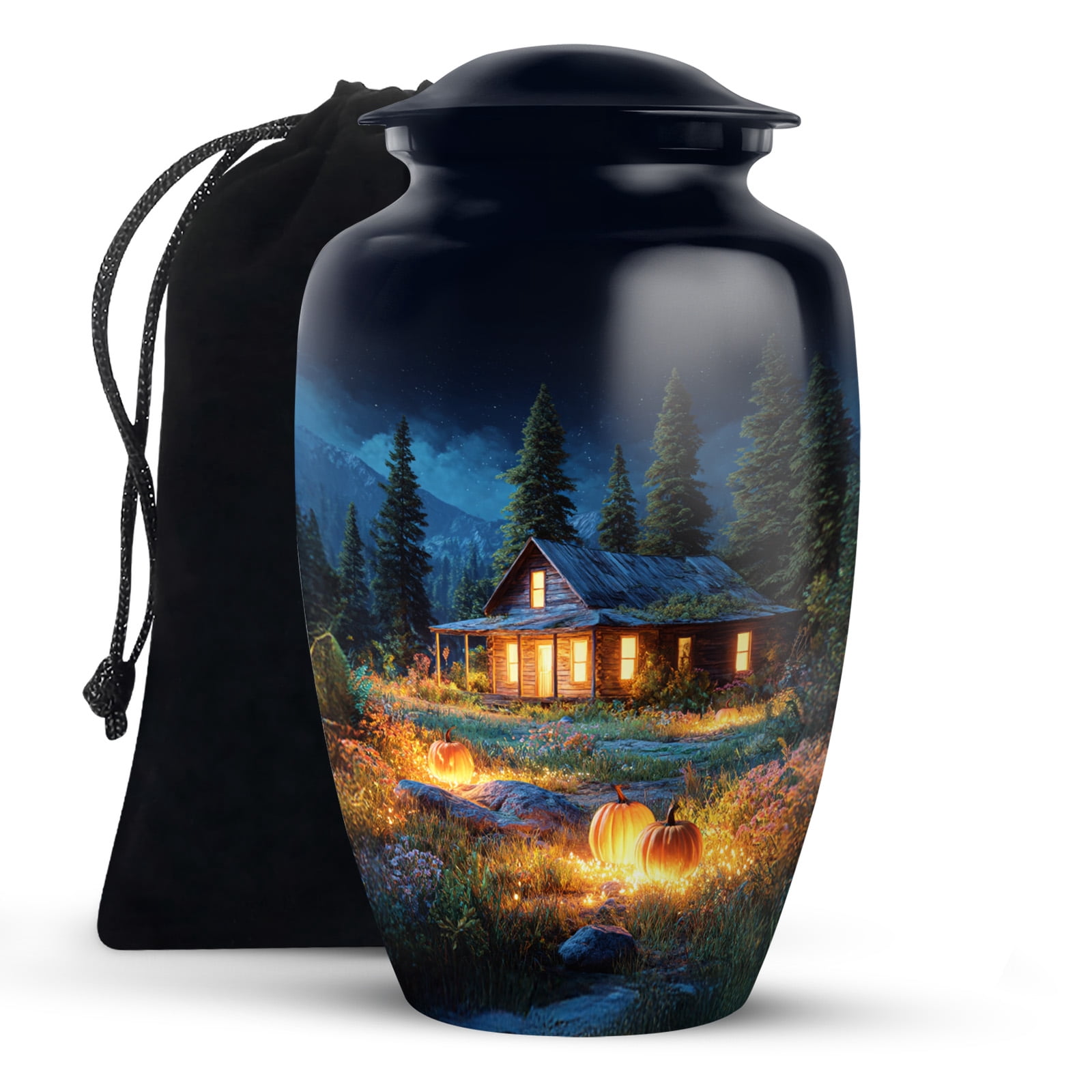 KARYLIZ Halloween Urns - Cabin in Forest Funeral Urn For Ashes For ...