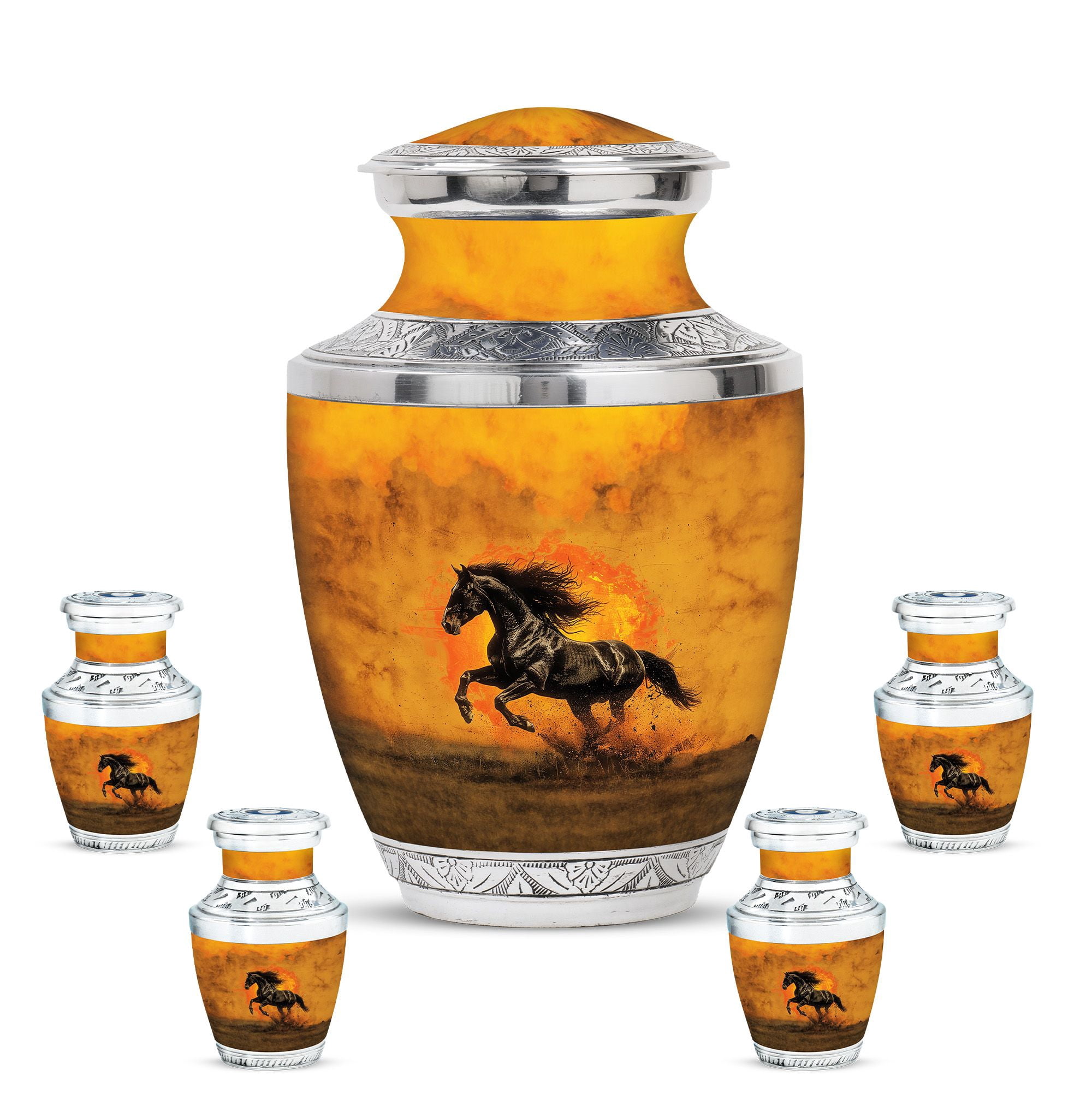 KARYLIZ Horse Large Funeral Urn for Adult - Desert Sunset Cremation Urn ...