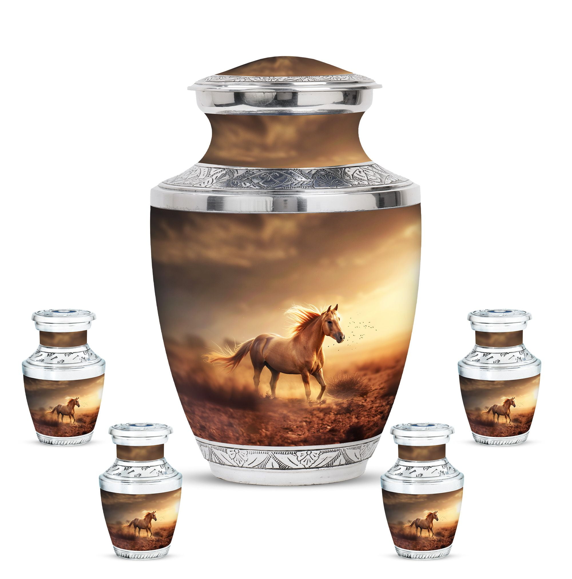 KARYLIZ Horse Tiny Cremation Urns for Ashes Adult Female - Brown Urns ...