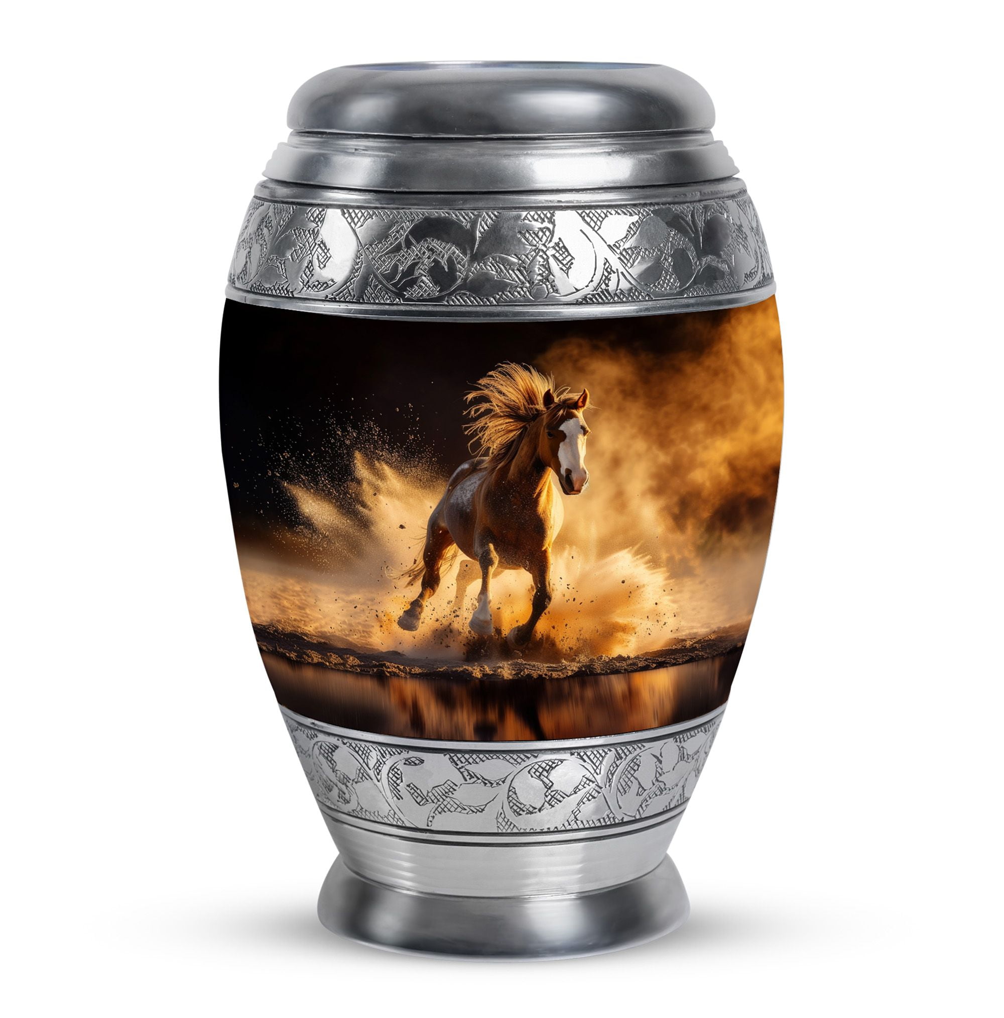 KARYLIZ Horse Urn - Memorial Urn - Majestic Horse in Golden Dust ...