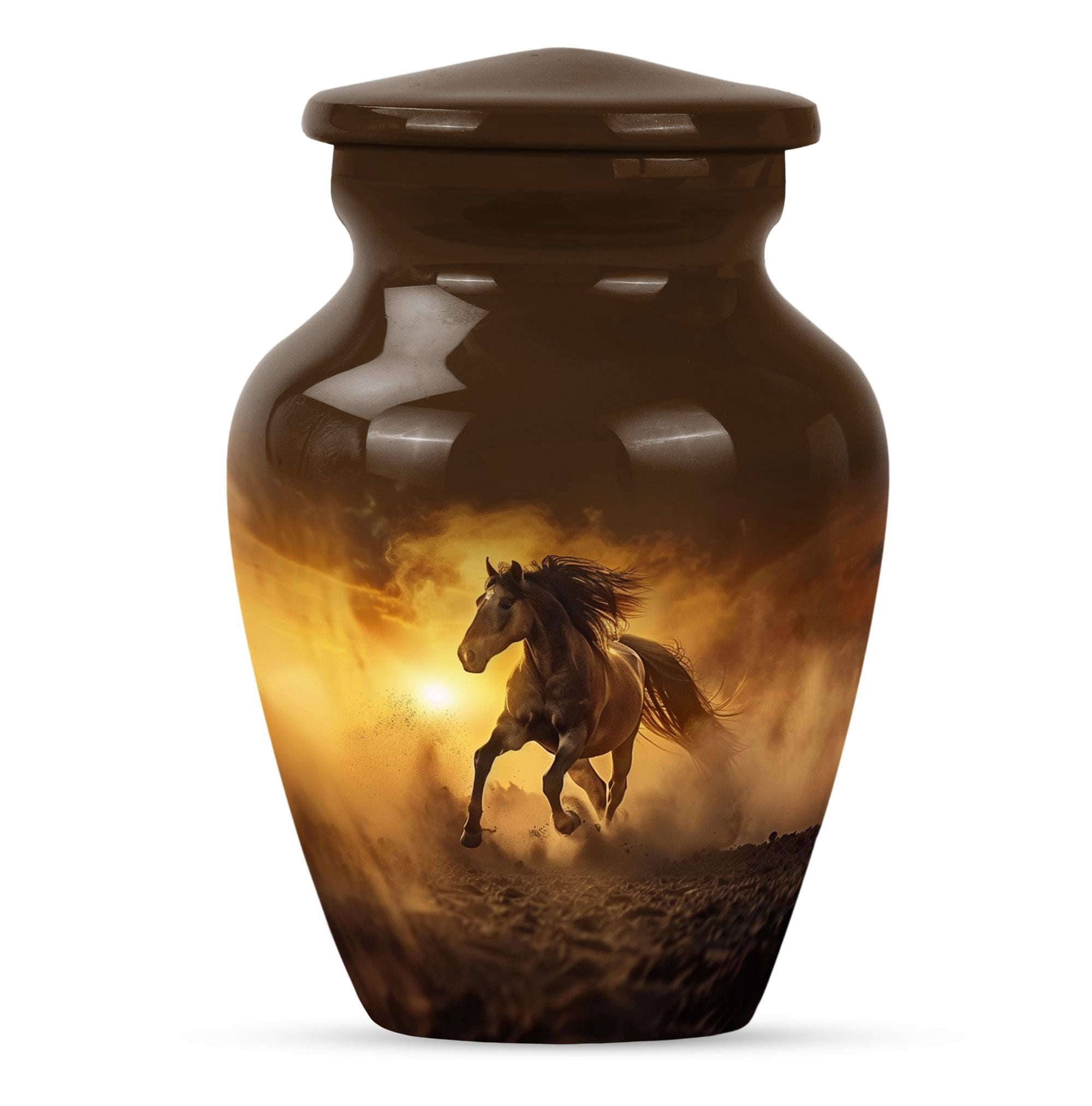 KARYLIZ Horse Urns - Wild Stallion at Sunset Urn For Human Ashes Adult ...