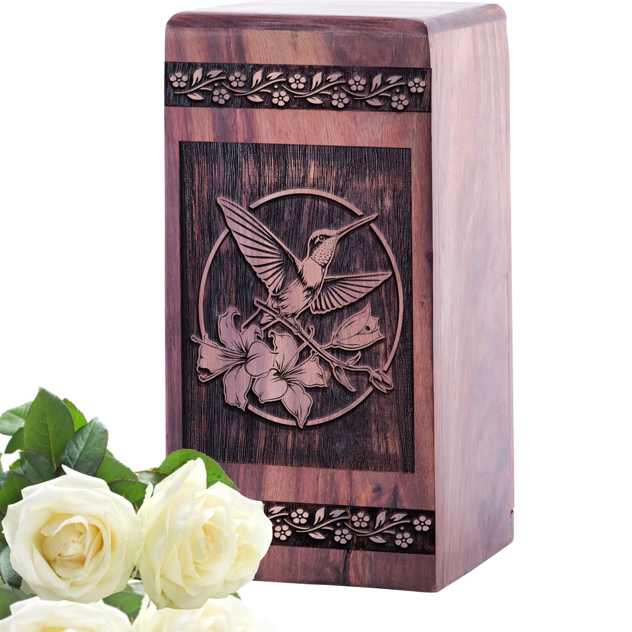KARYLIZ Hummingbird Urn For Adult Male - Memorial Wooden Urn For Human ...