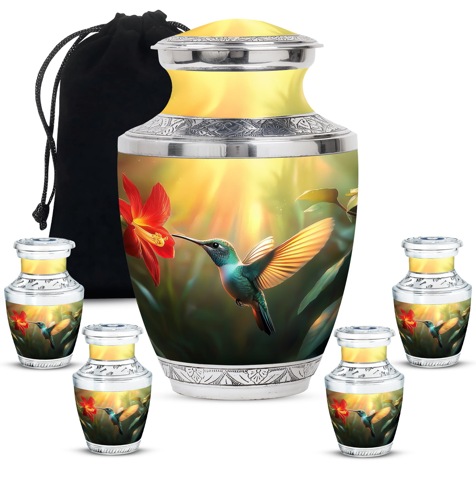 KARYLIZ Hummingbird Urns - Cremation Urns - Small Sunset Funeral Urn ...