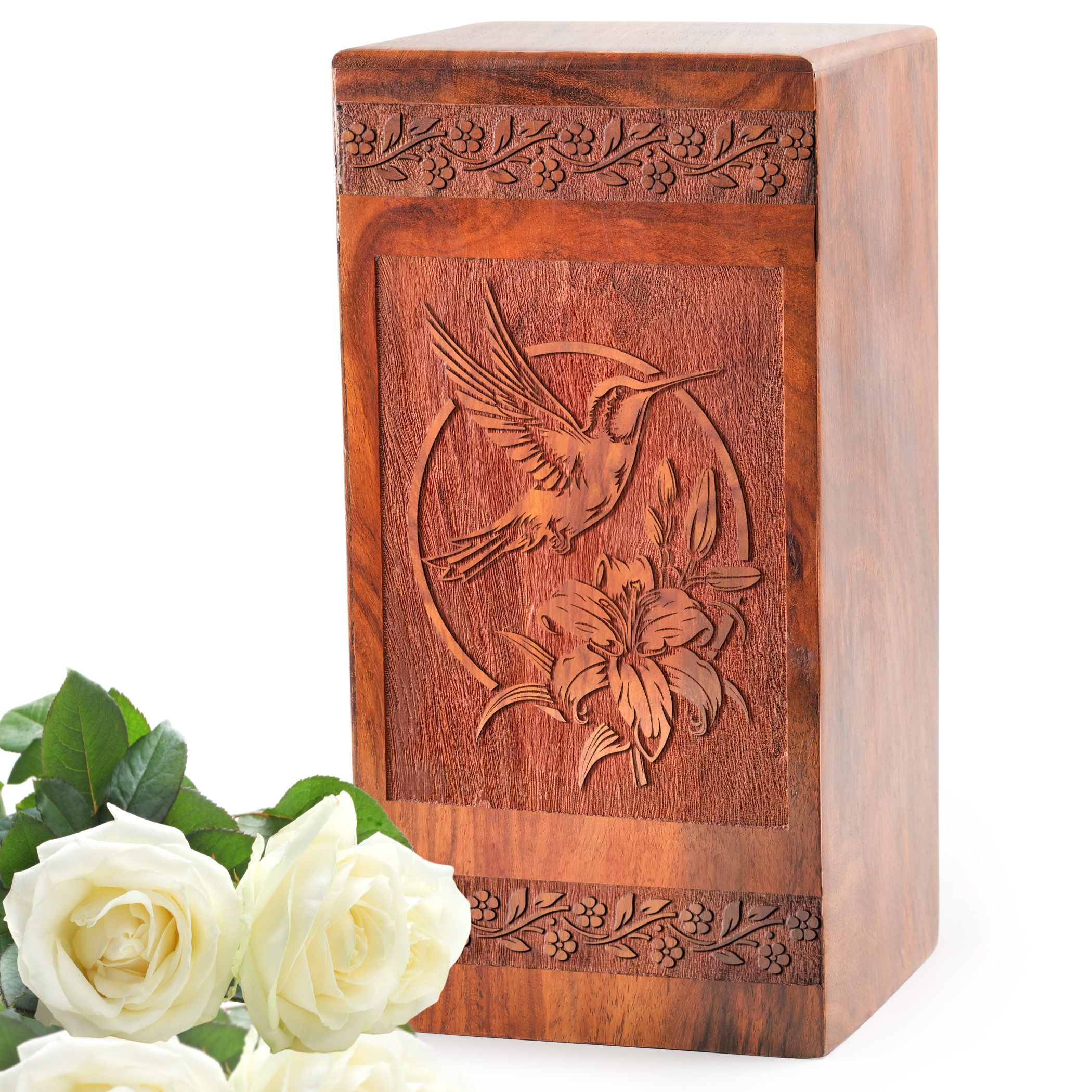 KARYLIZ Hummingbird Wooden Box For Ashes - Urns For Human Ashes Adult ...